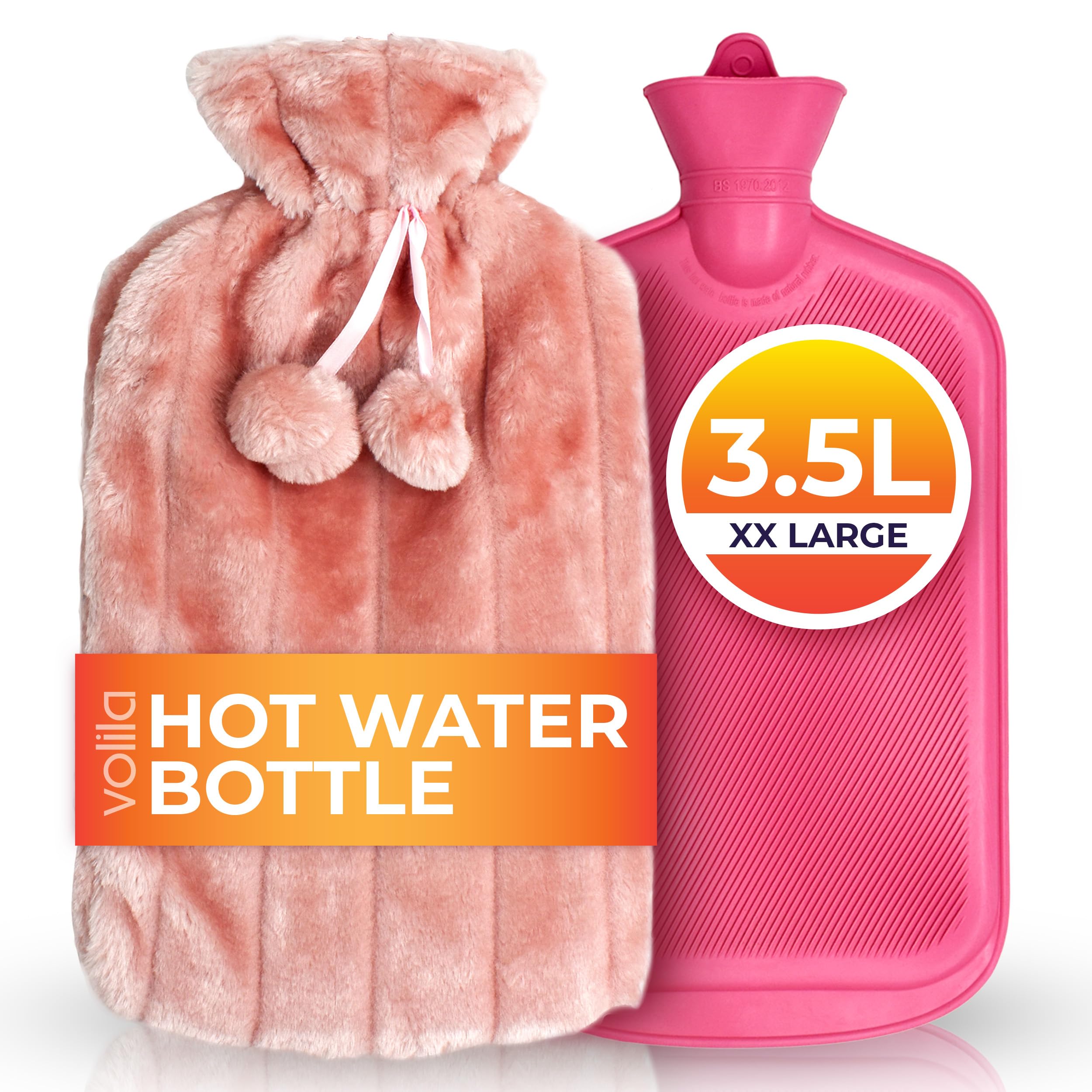 Pretty Pink With Hot Water Borg Hot Water Bottle In DUSTY PINK | White