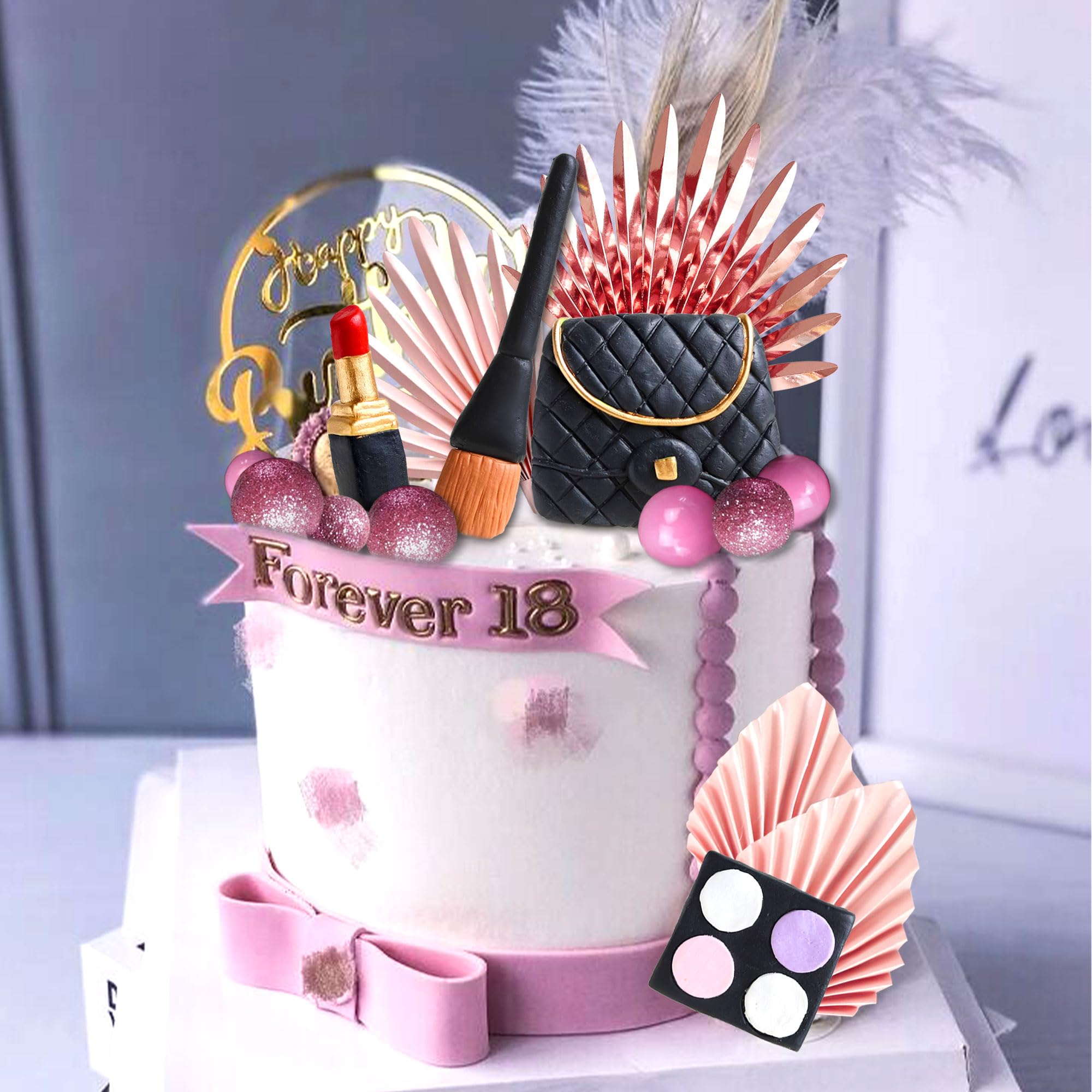 Snapklik.com : Luxury Makeup Cake Topper - Glamour Party Decorations ...