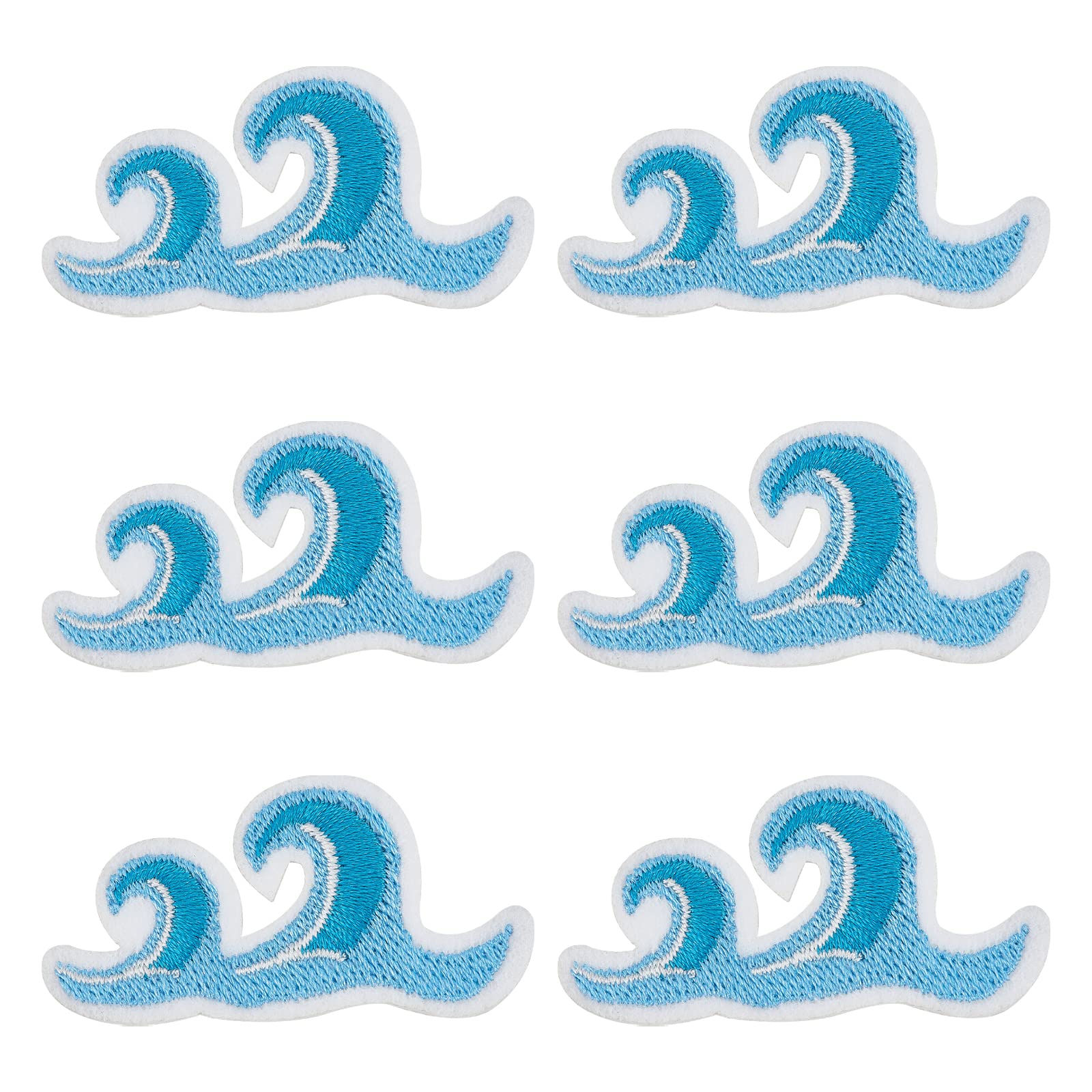 Amazon.com: GORGECRAFT 20Pcs Ocean Wave Embroidered Patches Light Blue ...