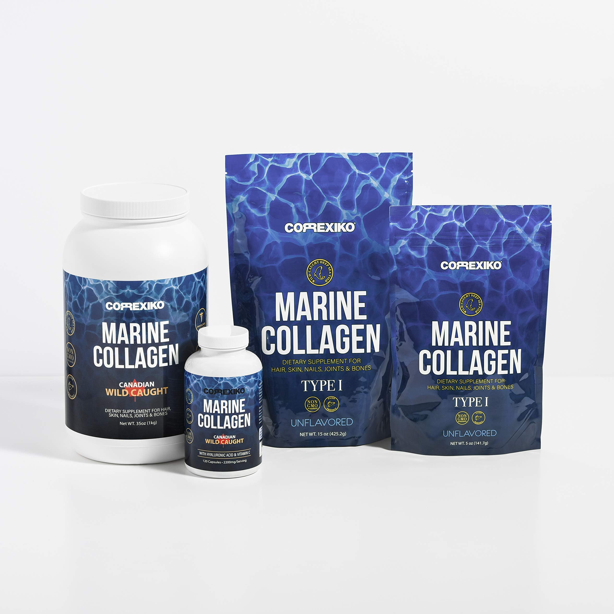 Amazon.com: CORREXIKO Marine Collagen Supplement Pills & Powder Bundle ...