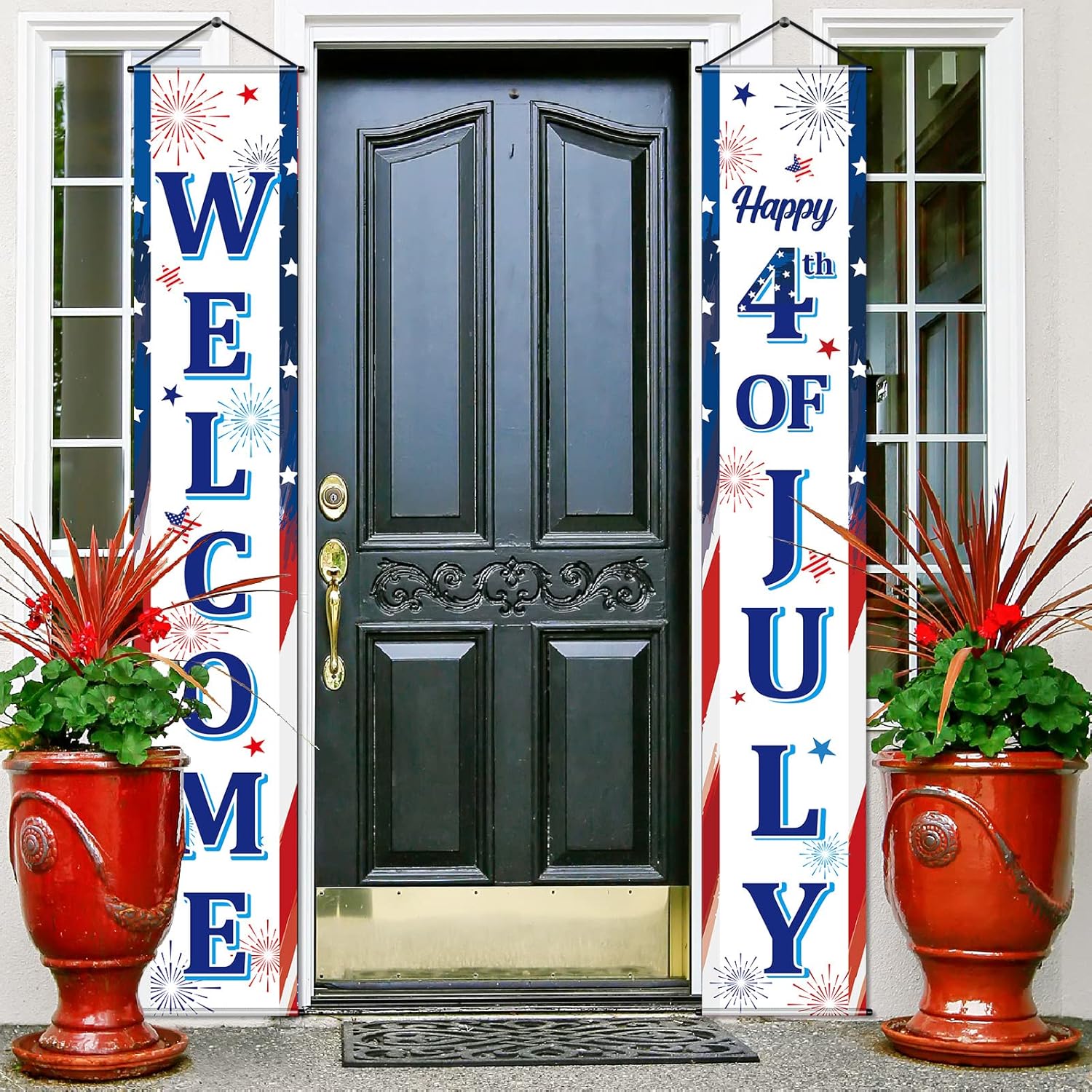 Amazon.com: Blulu 2 Pcs 4th/ Fourth of July Banners Decorations for ...