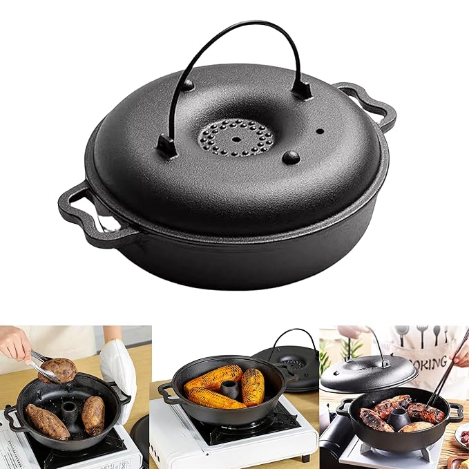 Buy HomeEssentials Multi-Functional Cast Iron Grill Bake Pan- Non Stick ...