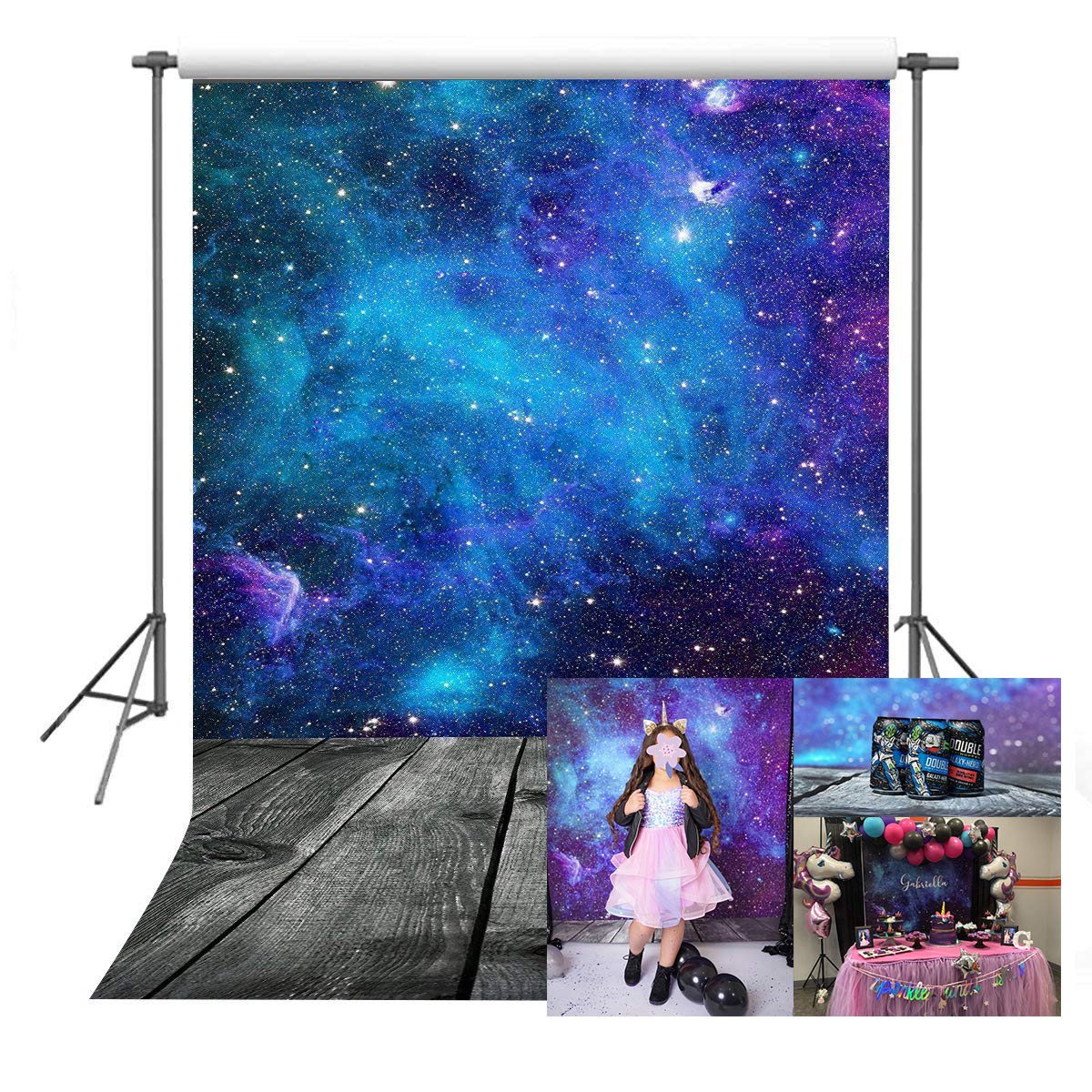 Buy FUERMOR Background 5x7ft Blue Starry Sky Photography Backdrop Space ...