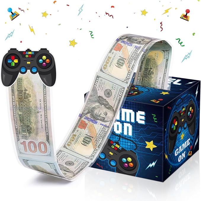 Amazon.com : Happy Birthday Money Box for Cash Pull Video Game Theme ...