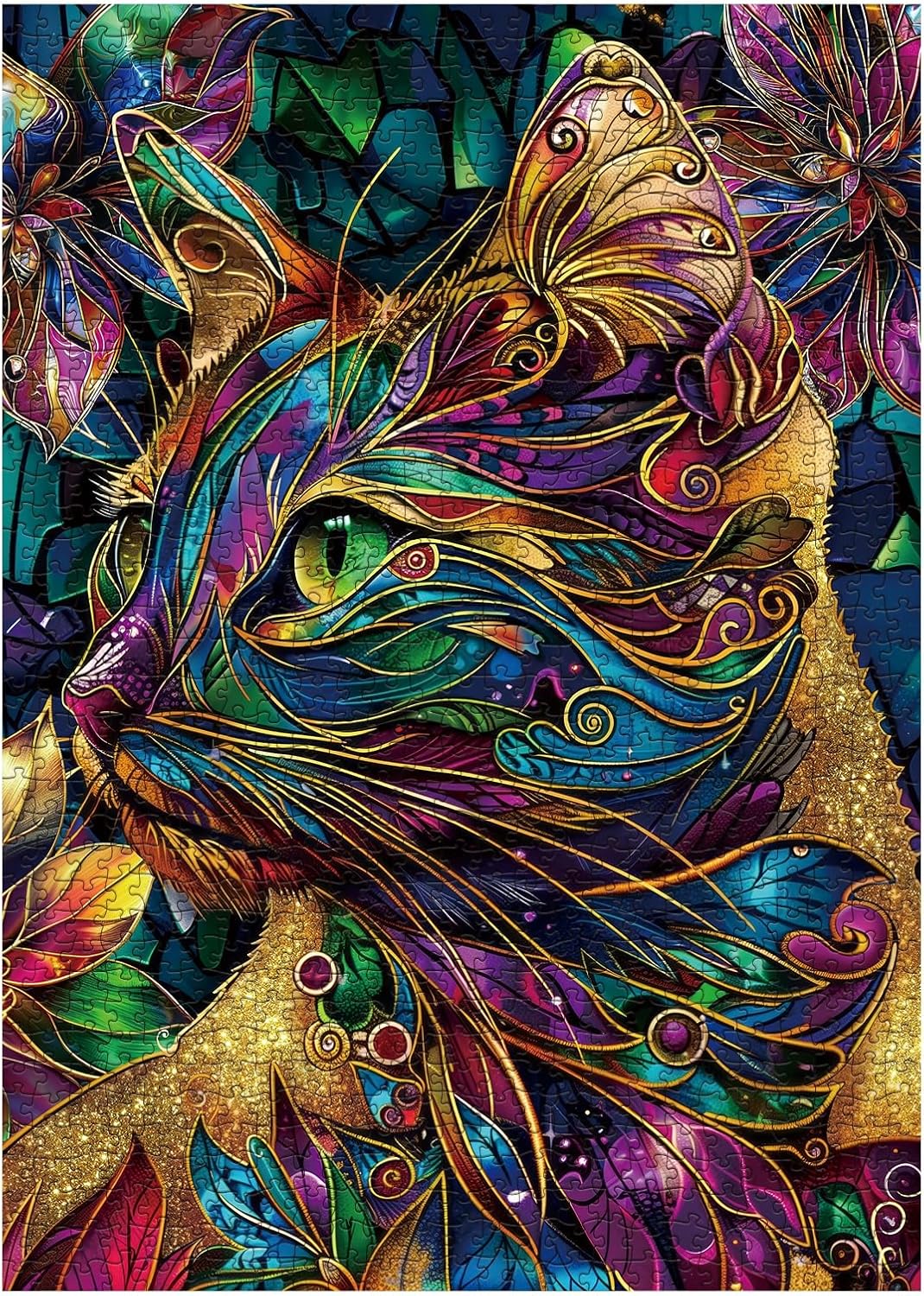 Colorful Cats Puzzles Painting Puzzle for Adults 1000 Pieces, Animal ...
