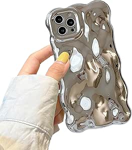 Amazon.com: XIZYO for iPhone 16 Pro Max Case 6.9 Inch Cute Wave Pattern Aesthetic Phone Case 3D ...