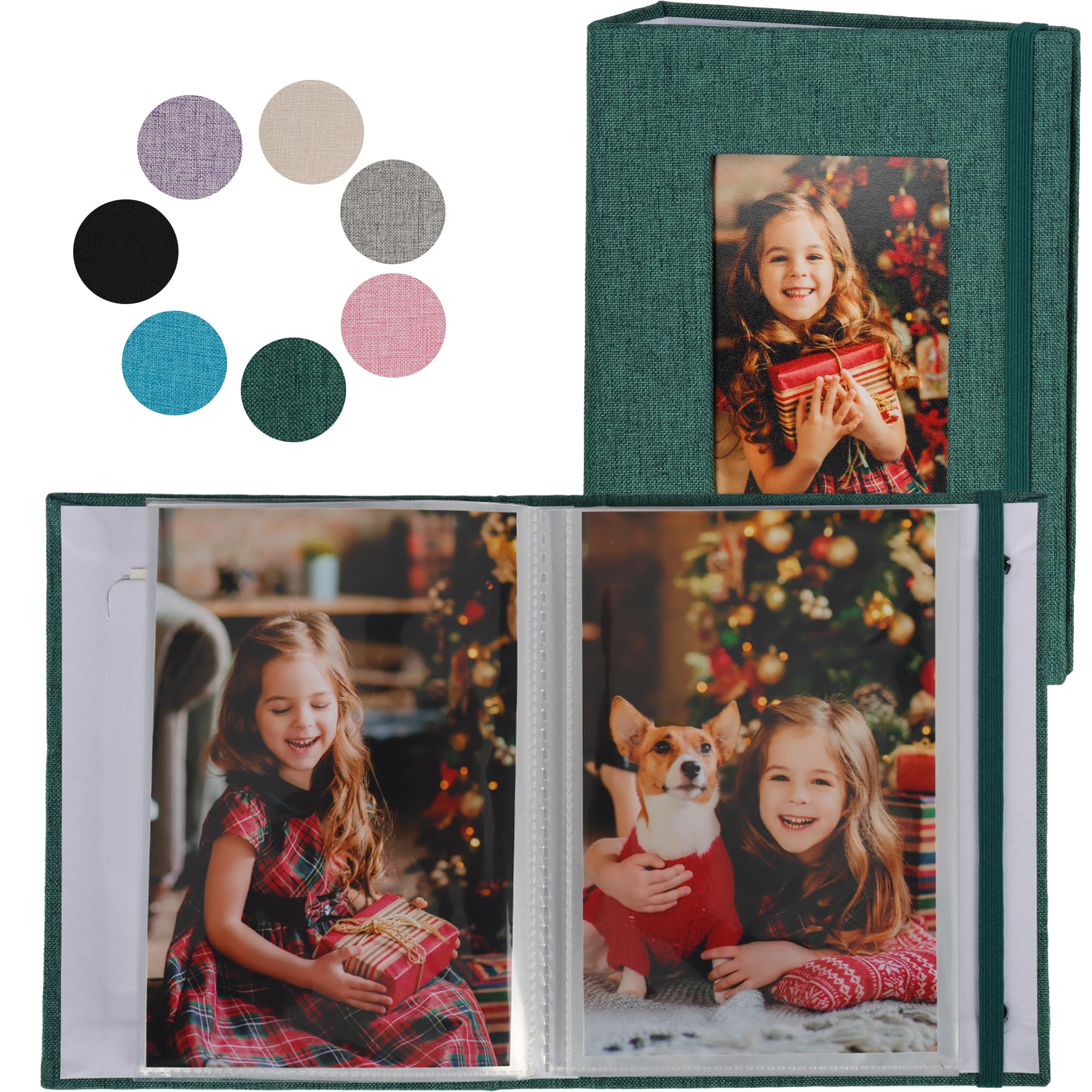 Amazon.com: Ayorasly Small Photo Albums for 4×6 Photos, 2 Pack Linen ...