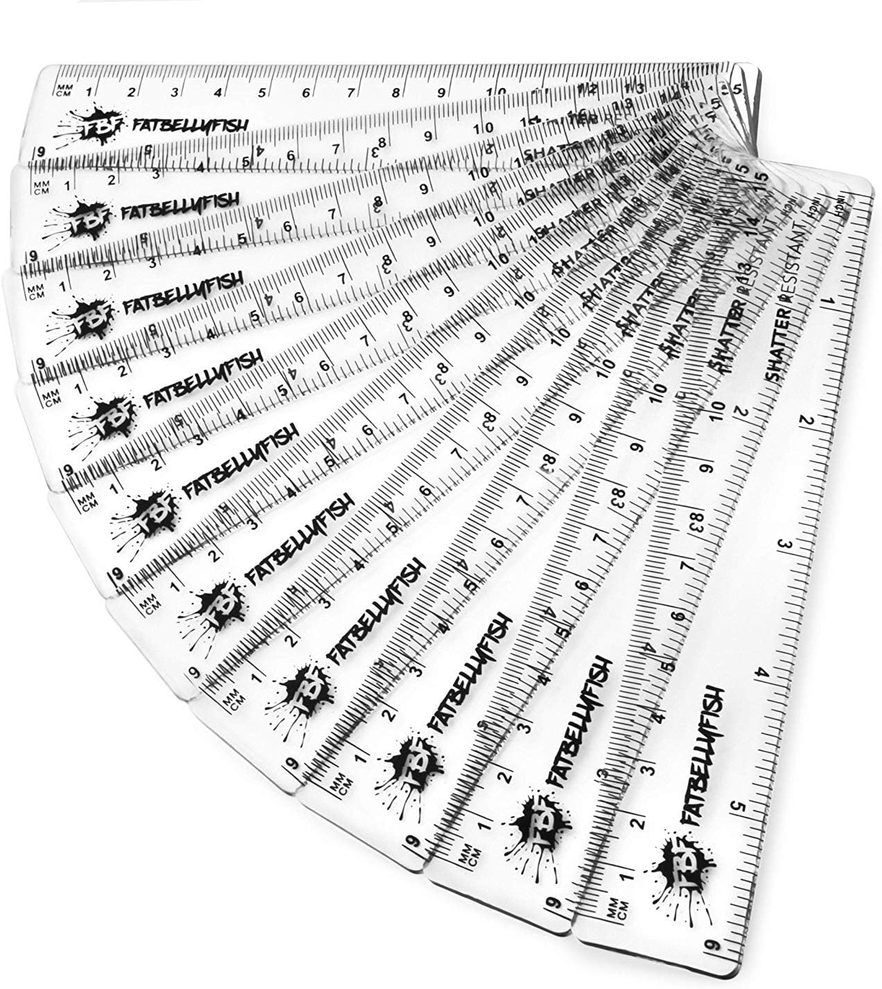 Amazon.com : 6 Inch / 15cm Transparent Rulers - Shatter Resistant ...
