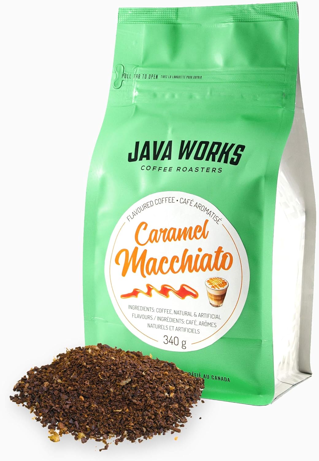 Java Works Coffee Caramel Macchiato Flavoured Coffee *Ground*, 340 ...