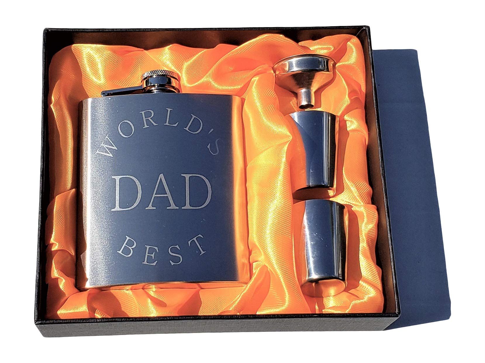 1 x Brand New World s Best Best Dad Flask Gift Set - 7 oz Flask, Great ...