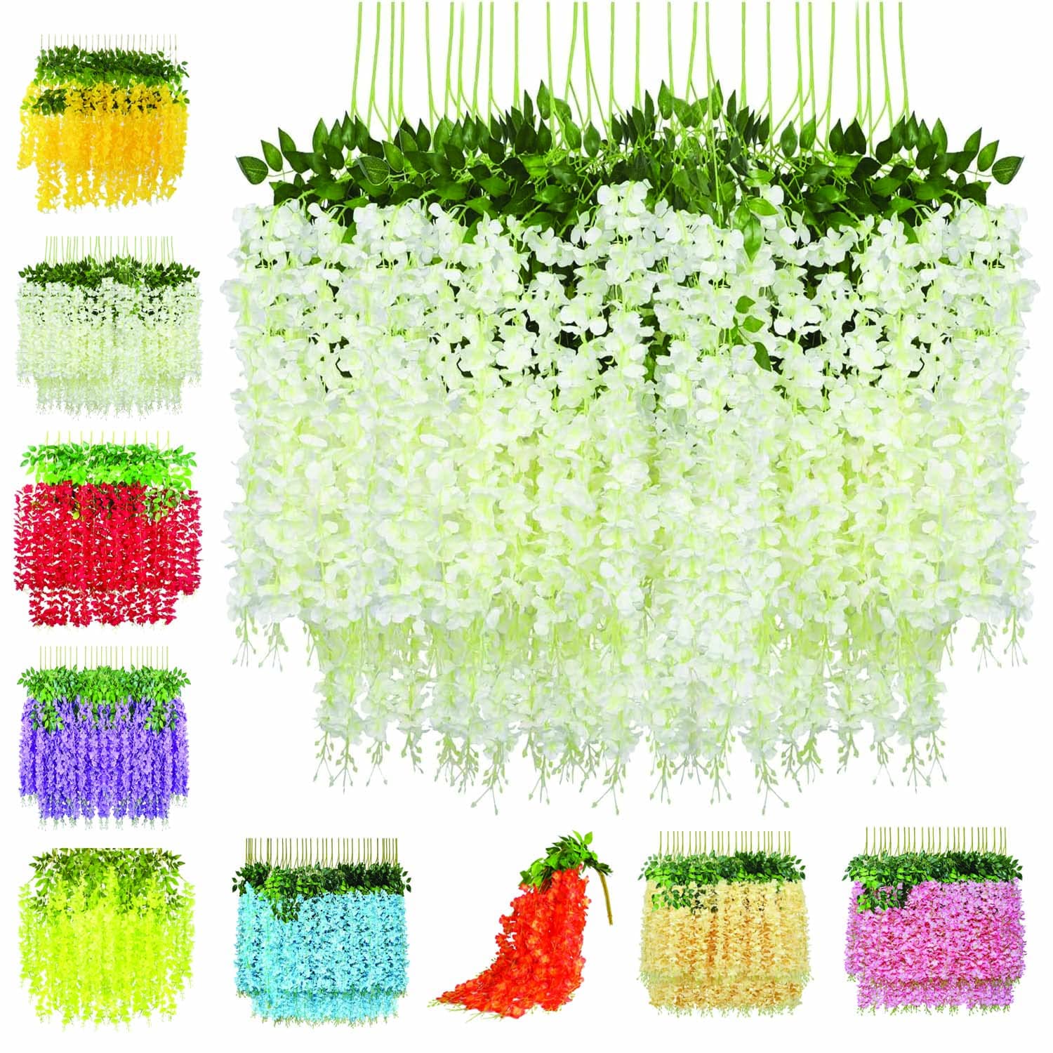 Buy SAI PRASEEDA Water Proof Hanging Artificial Wisteria Flower Strings ...