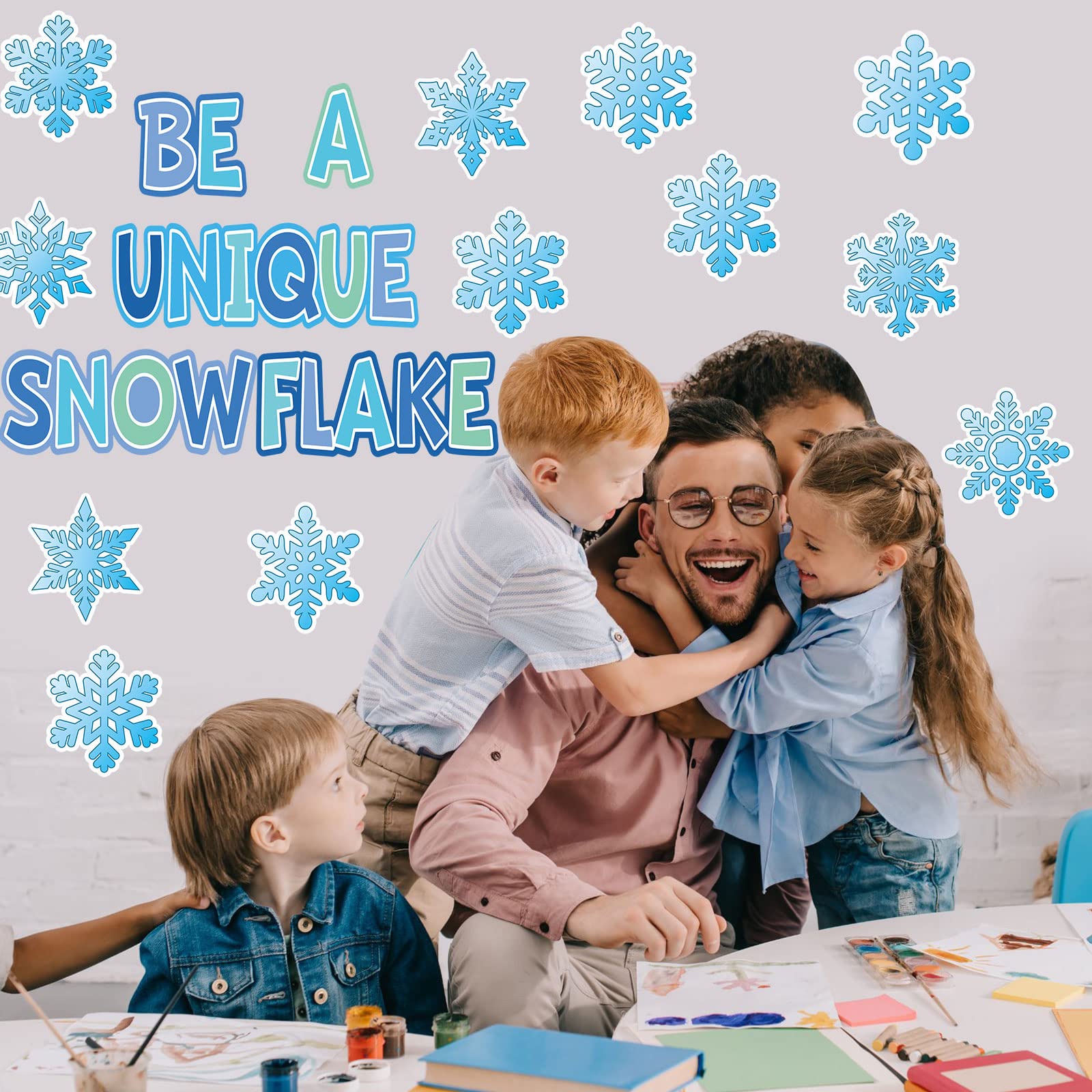 Snapklik.com : 70 Pcs Snowflake Bulletin Board Cutouts Set Winter ...