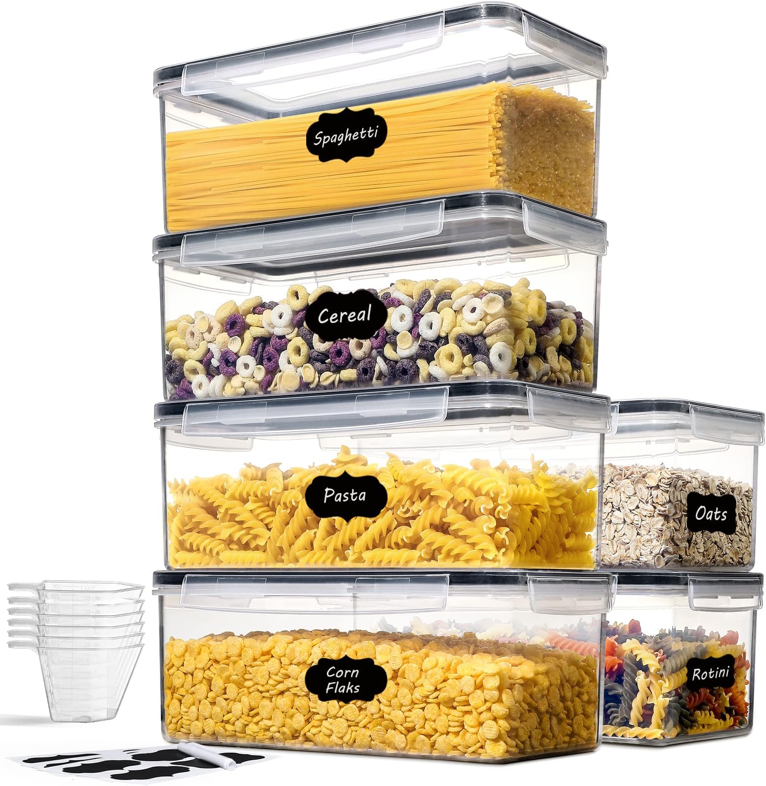 Amazon.com: VANDHOME Pasta Containers with Lids Plastic Food Container ...