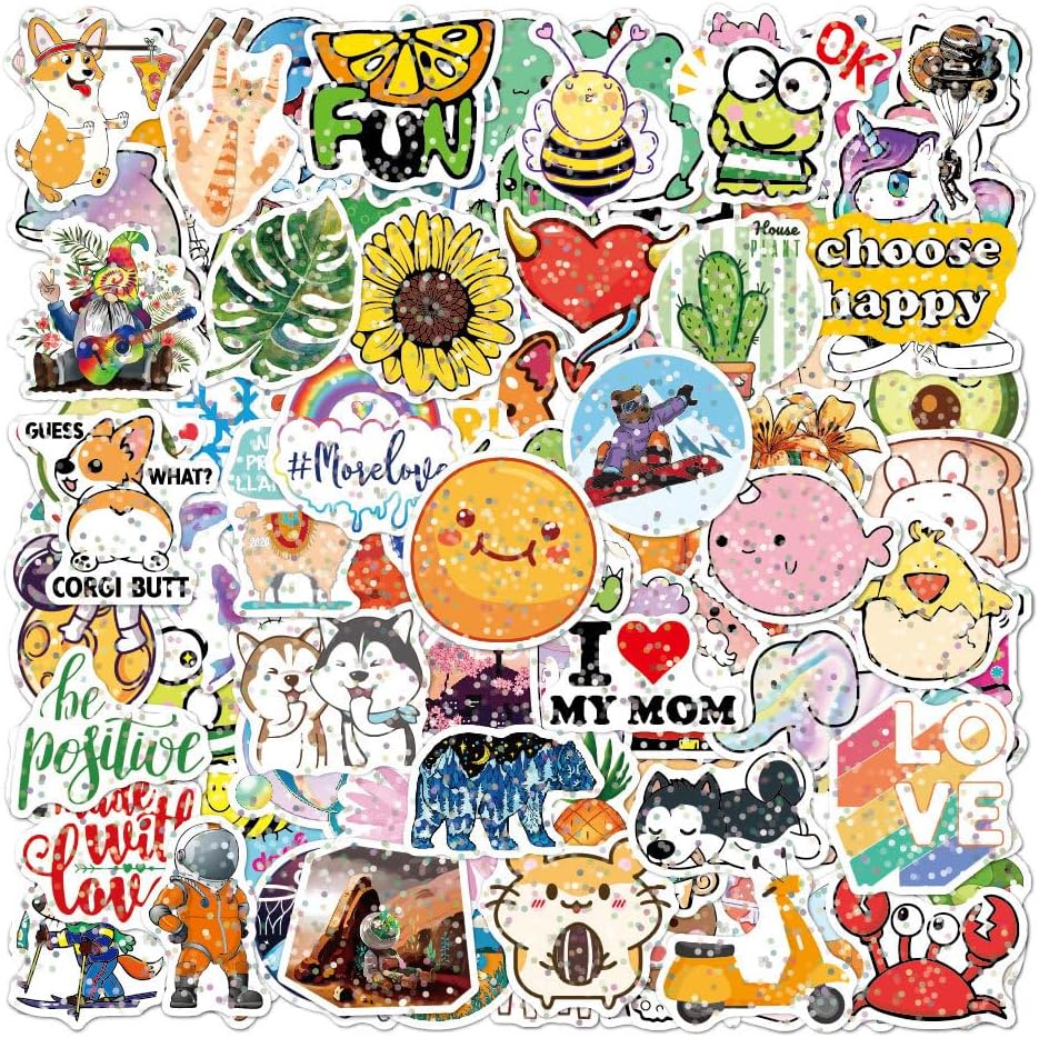 Amazon.com: 50 Pcs Cute Animal Jenga Stickers for Kids, Water Bottle ...