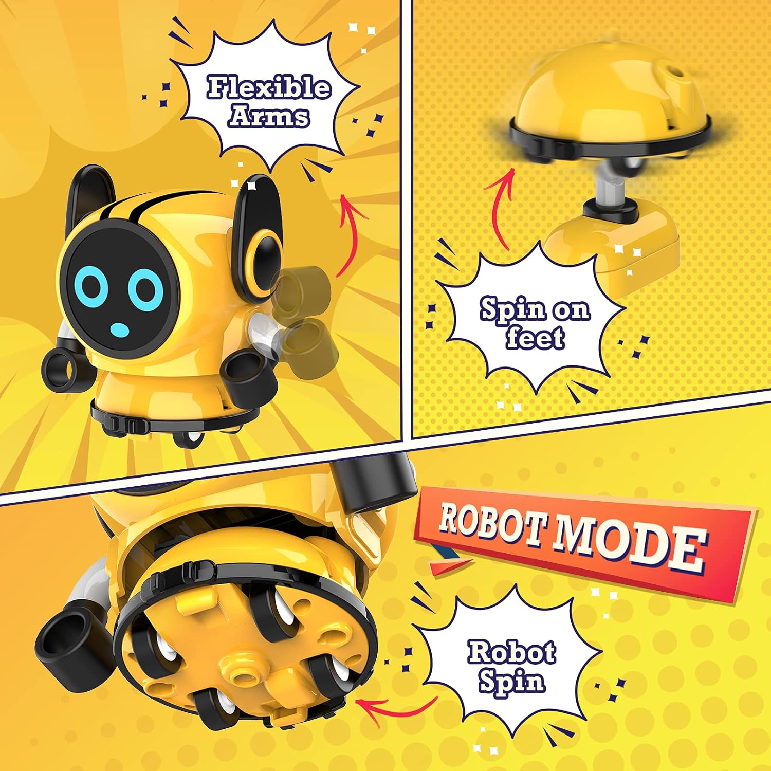 DEVRNEZ Novelty Spinning Top Battle Robot Toy Cars Set & Deformation ...