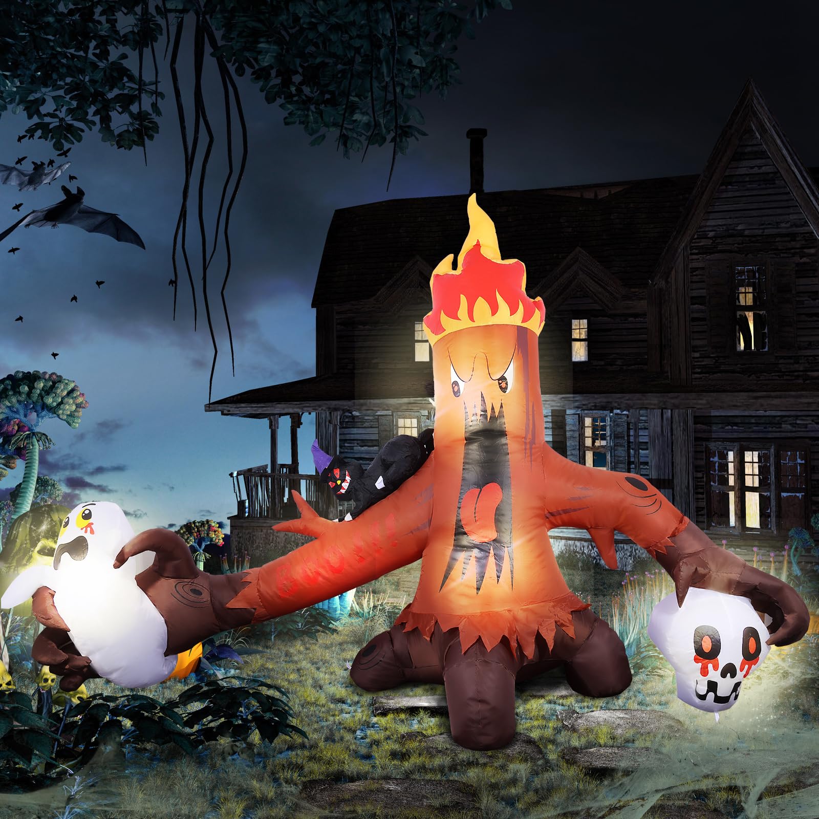 Amazon.com: Shearly Halloween Inflatables Outdoor Decoration Tree 8 FT ...