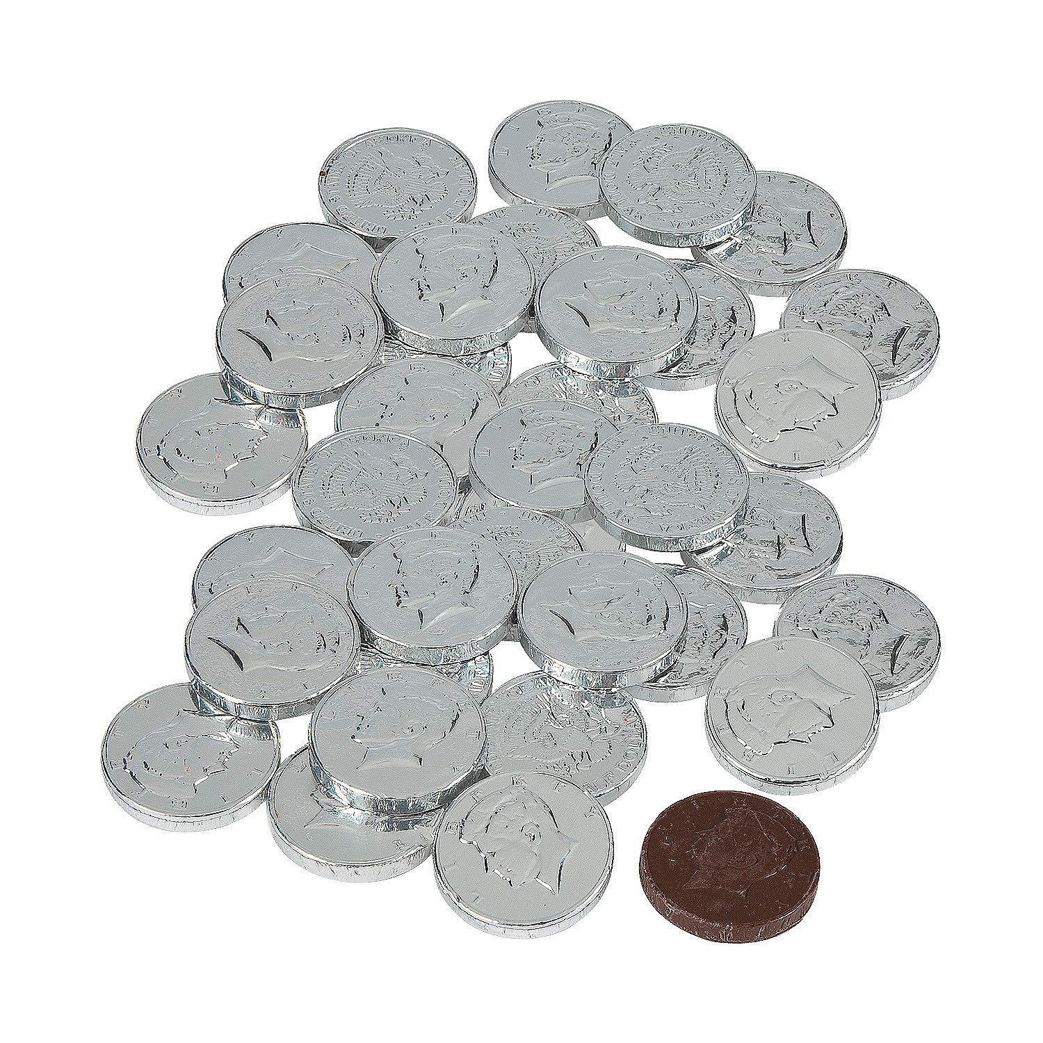 Amazon.com : Silver Chocolate Coins, 1 Pound, Approximately 75 Pieces ...