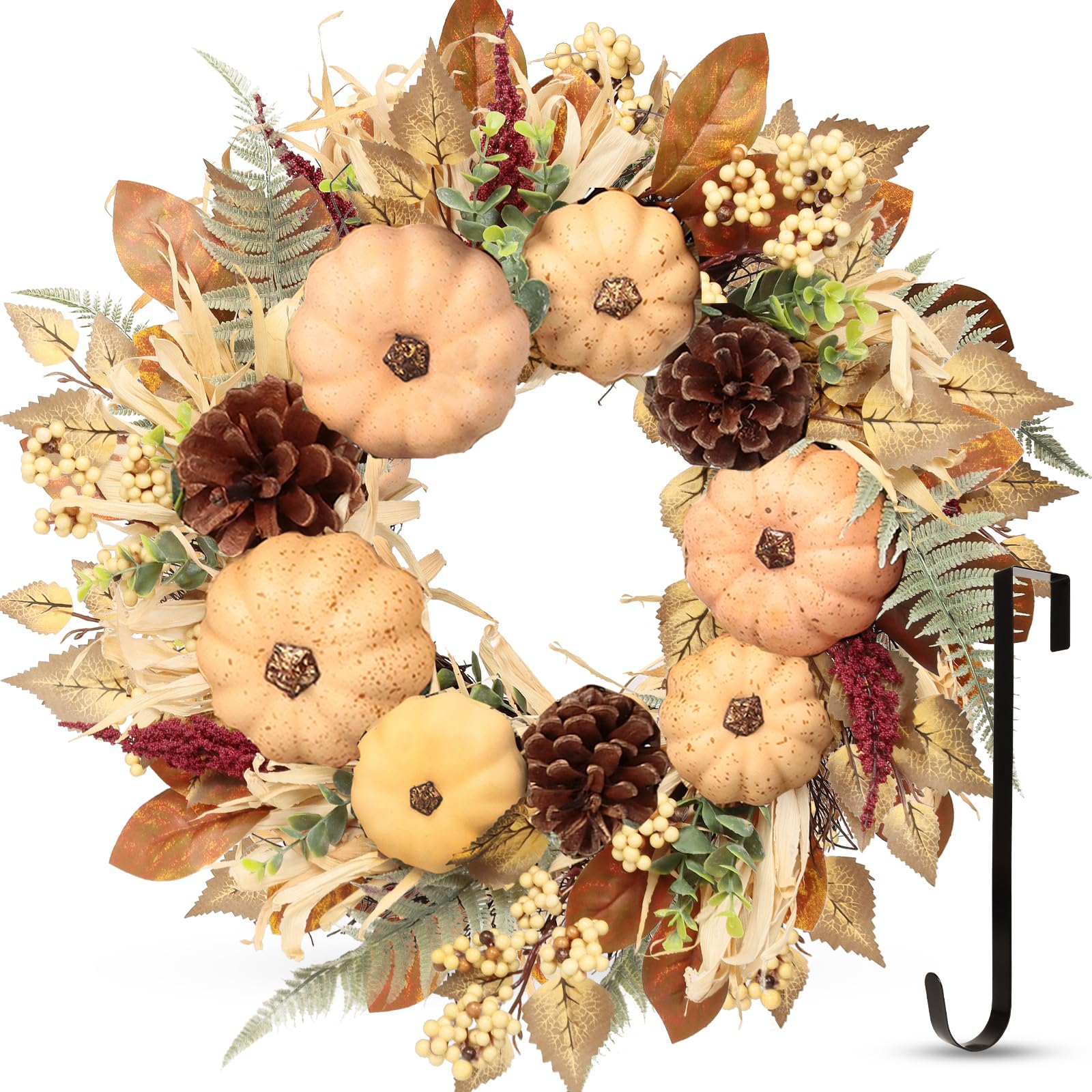Amazon.com: 19 Inch Thanksgiving Fall Wreath Fall Decor, Fall Wreaths ...