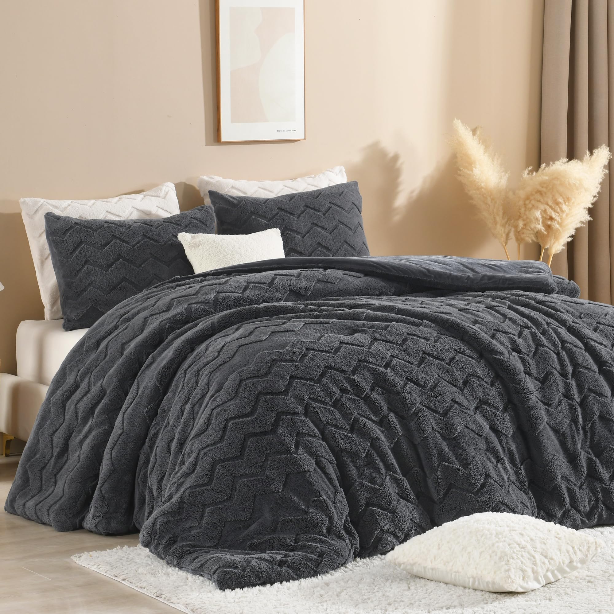 Amazon.com: annadaif Fluffy Comforter Queen Set - Soft Fuzzy Sherpa ...