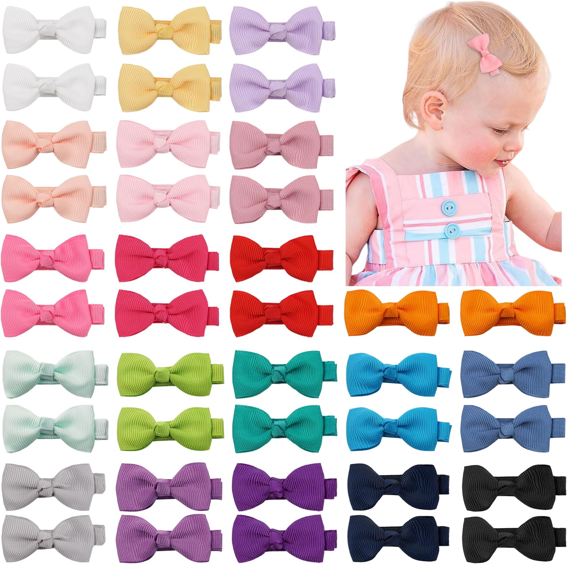 Amazon.com: CÉLLOT Baby Hair Clips 40PCS Baby Girls Fully Lined Baby ...