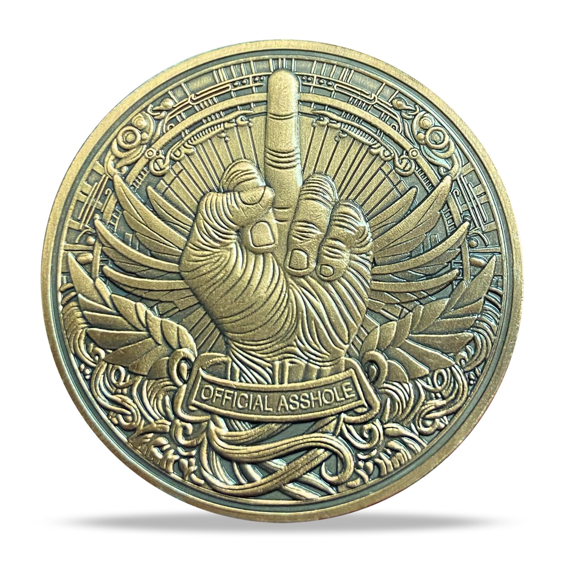 Amazon.com: Official Asshole Middle Finger Coin | Bold Statement ...