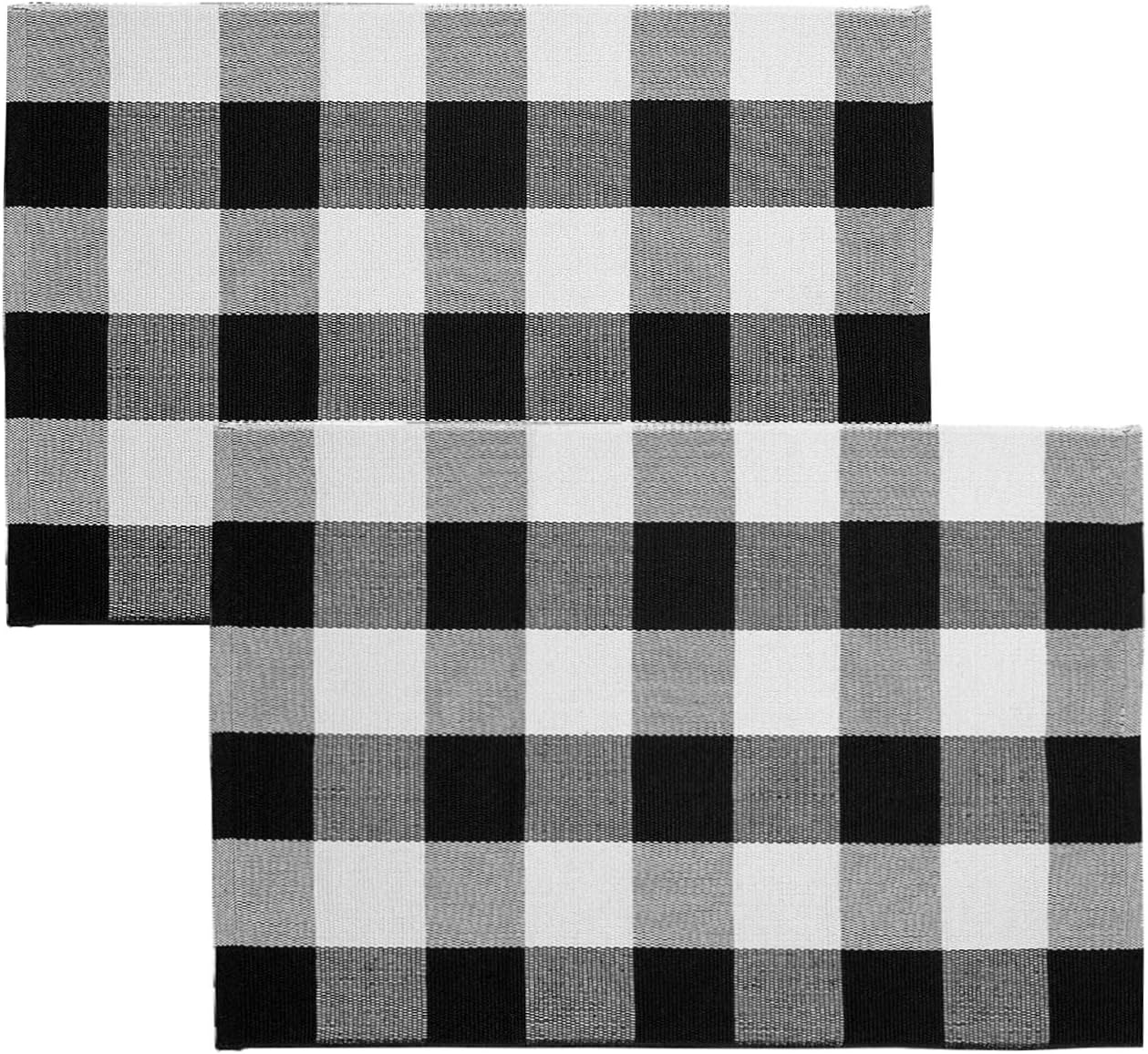 Amazon.com: Buffalo Plaid Door Rugs 23.6 x 35.4 inch Black and White ...