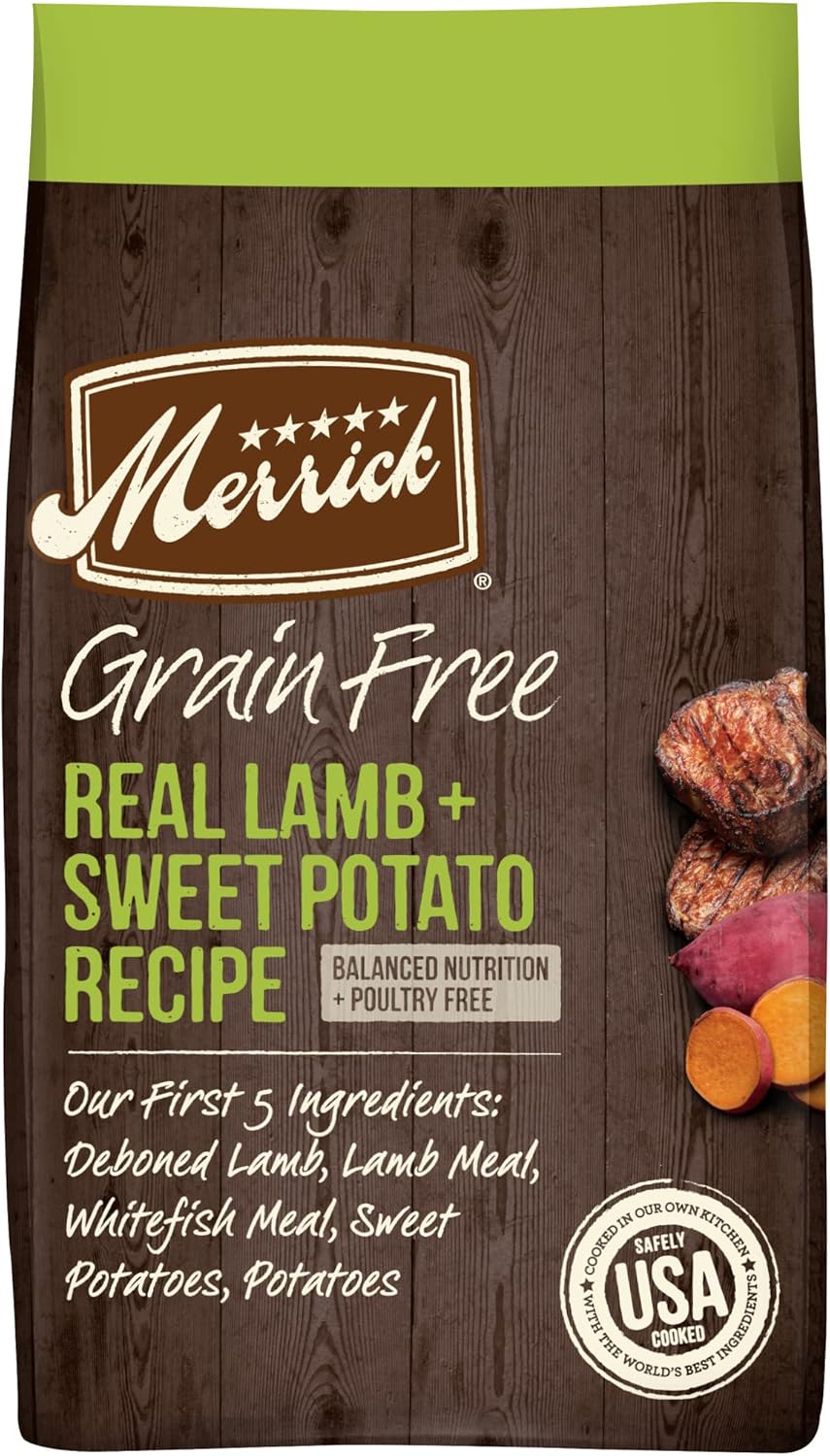 Amazon.com: Merrick Premium Grain Free Dry Adult Dog Food, Wholesome ...
