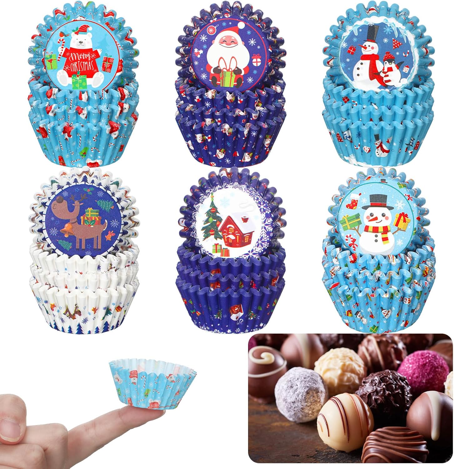 Amazon.com: Gerrii 600 Pcs Christmas Candy Cups Paper Candy Making ...