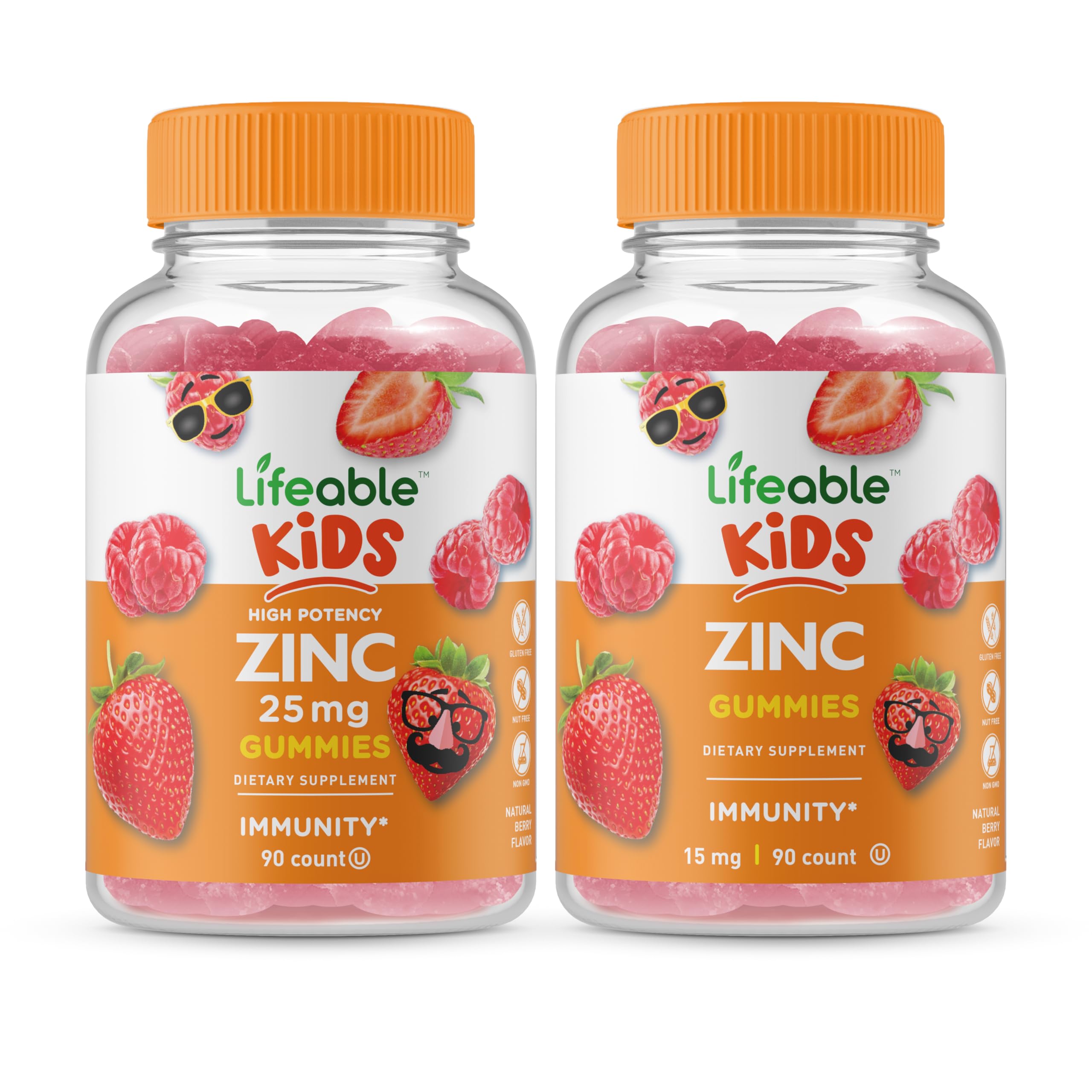 Amazon.com: Lifeable Zinc 25mg Kids + Zinc Kids, Gummies Bundle - Great ...