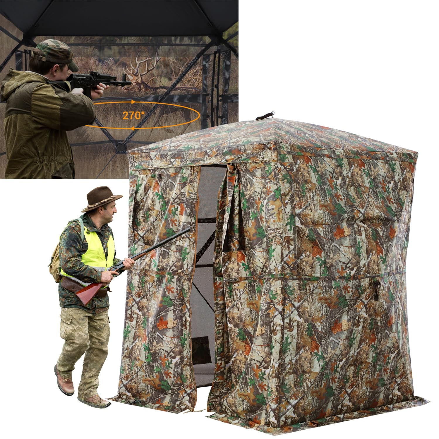 Hunting Blind with Sliding Door, Sportneer 2-3 Person See Through ...