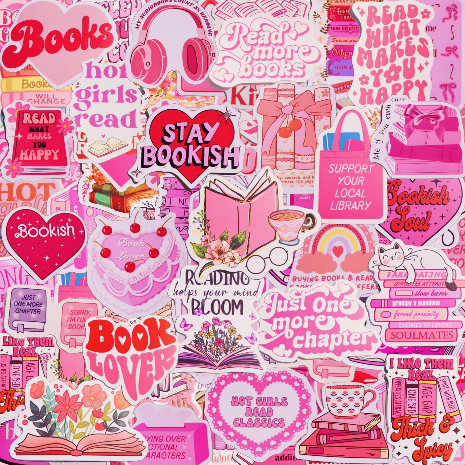 Amazon.com: SEMYEIYO 155 PCS Bookish Stickers,Book Stickers for Kindle ...