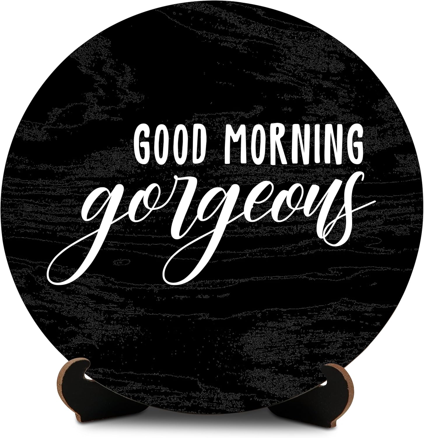 Amazon.com: Funny Bathroom Signs - Good Morning Gorgeous Round Wood ...