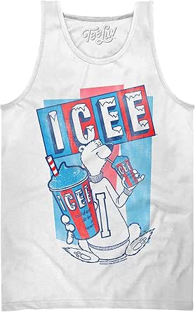 Amazon.com: Tee Luv Men's Faded ICEE Tank Top - Retro ICEE Polar Bear ...
