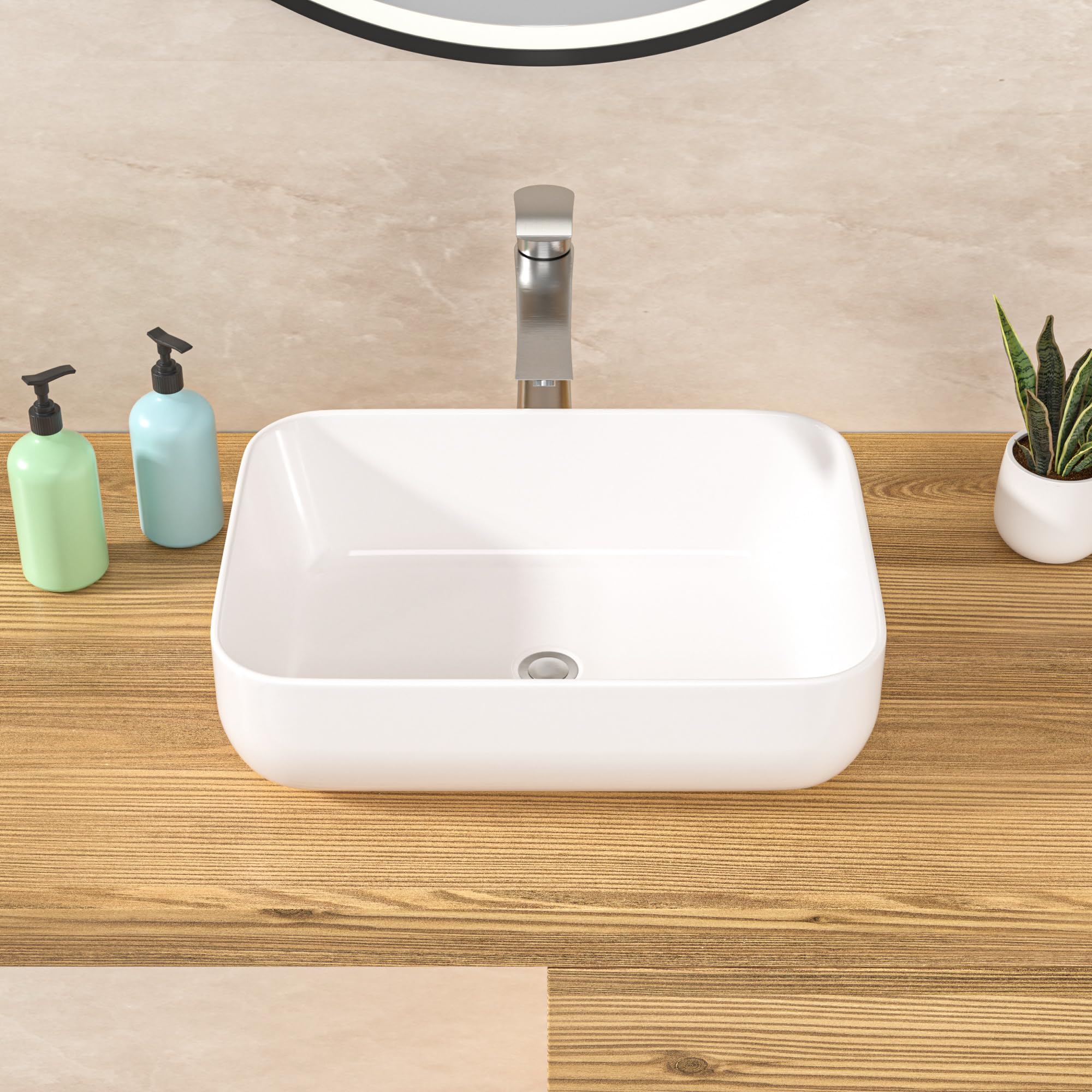 Snapklik.com : Vessel Sink Rectangle 20"x15" Bathroom Sink Rectangular ...