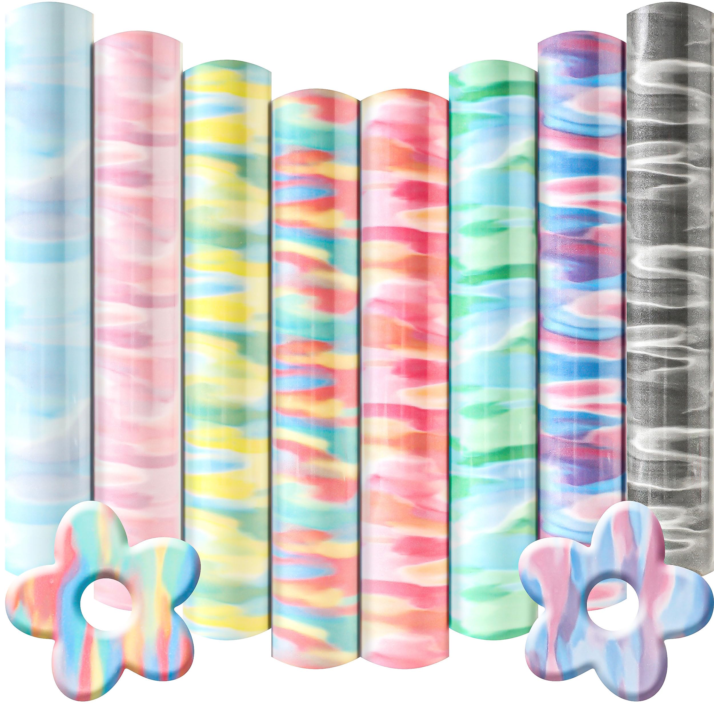 Amazon.com: Heflashor Puff Vinyl Heat Transfer - 8 Sheets 12"x10 ...