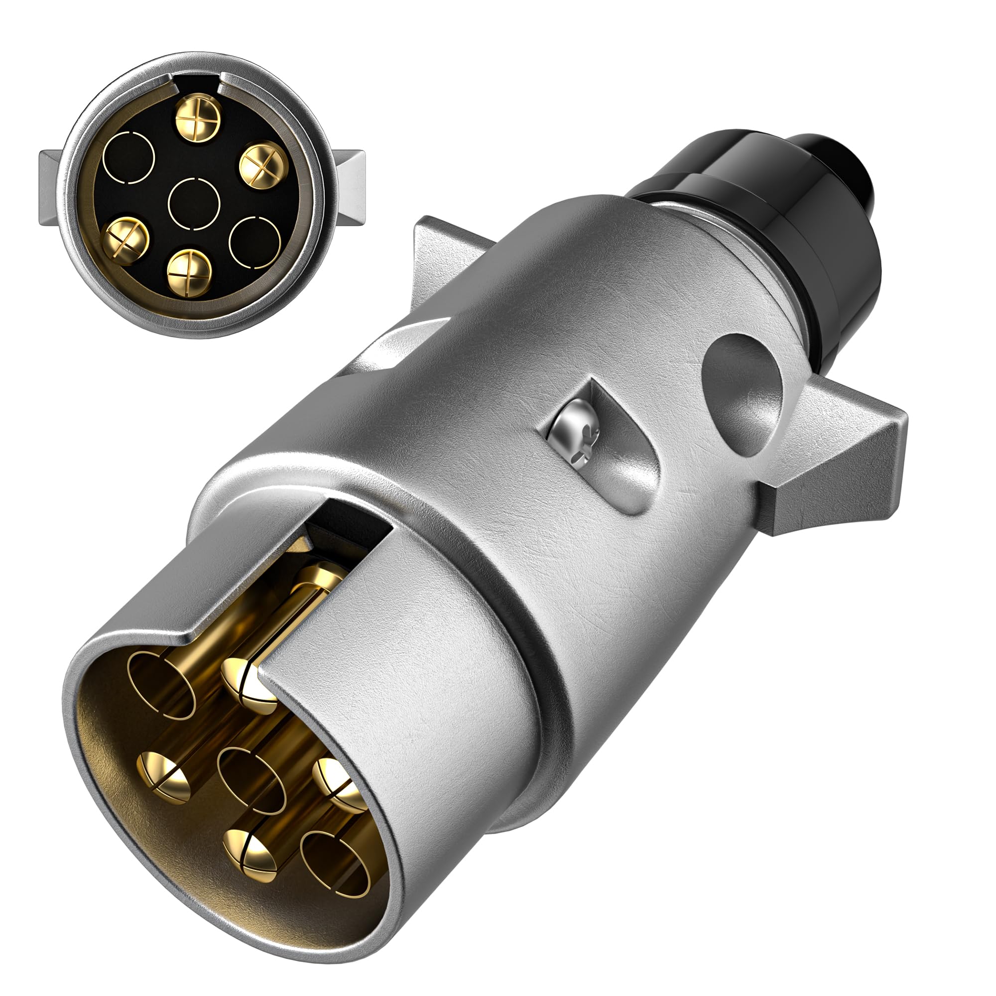 XoiesLAuto 7Pin Trailer Plug Socket Metal-12V Waterproof Trailer ...