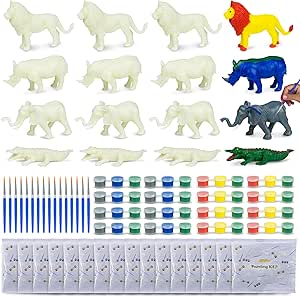 Amazon.com: BONNYCO Safari Party Favors for Kids Painting Kit Pack 16 ...