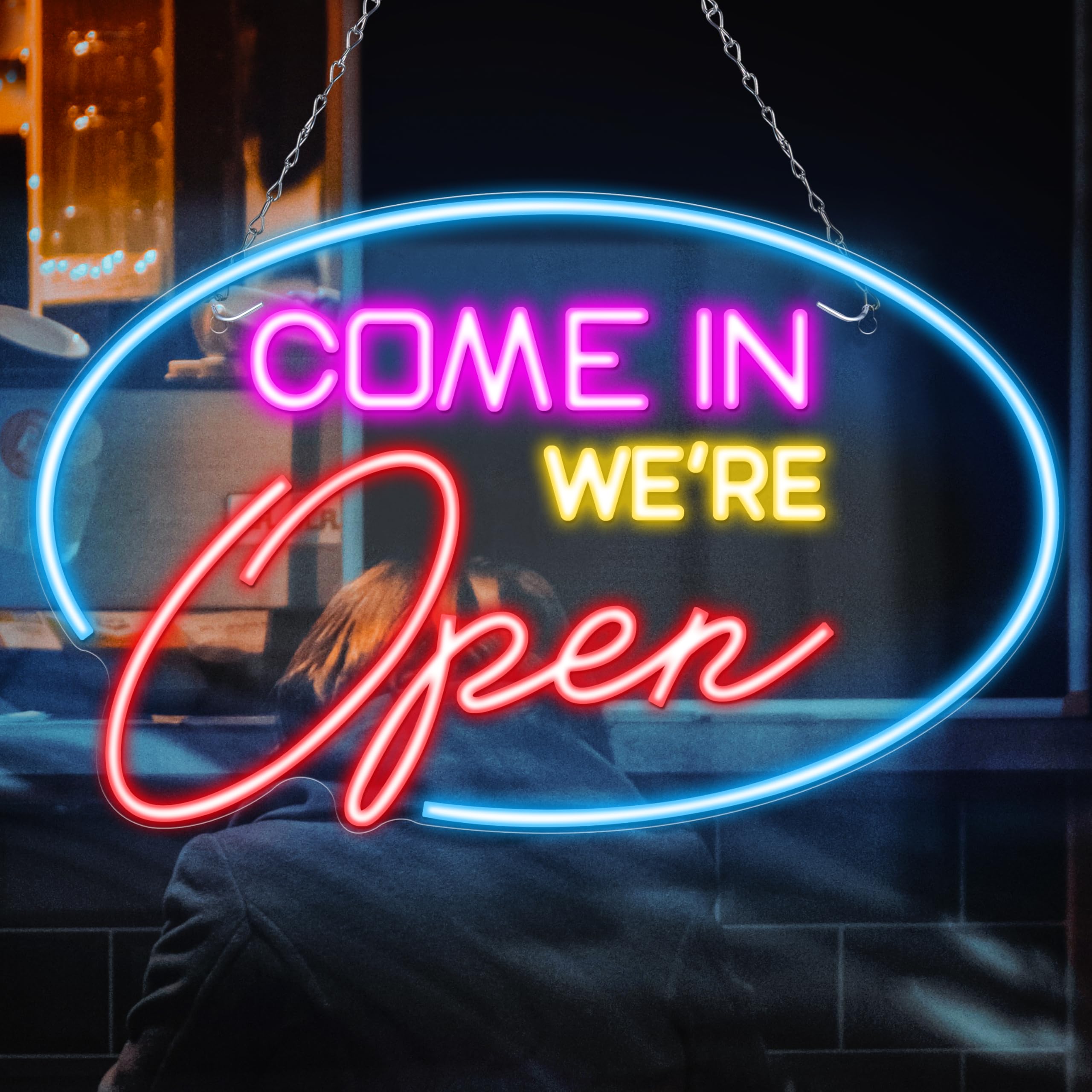 Amazon.com : Kavaas Neon Open Signs for Business Window 23.6"x 14.6 ...