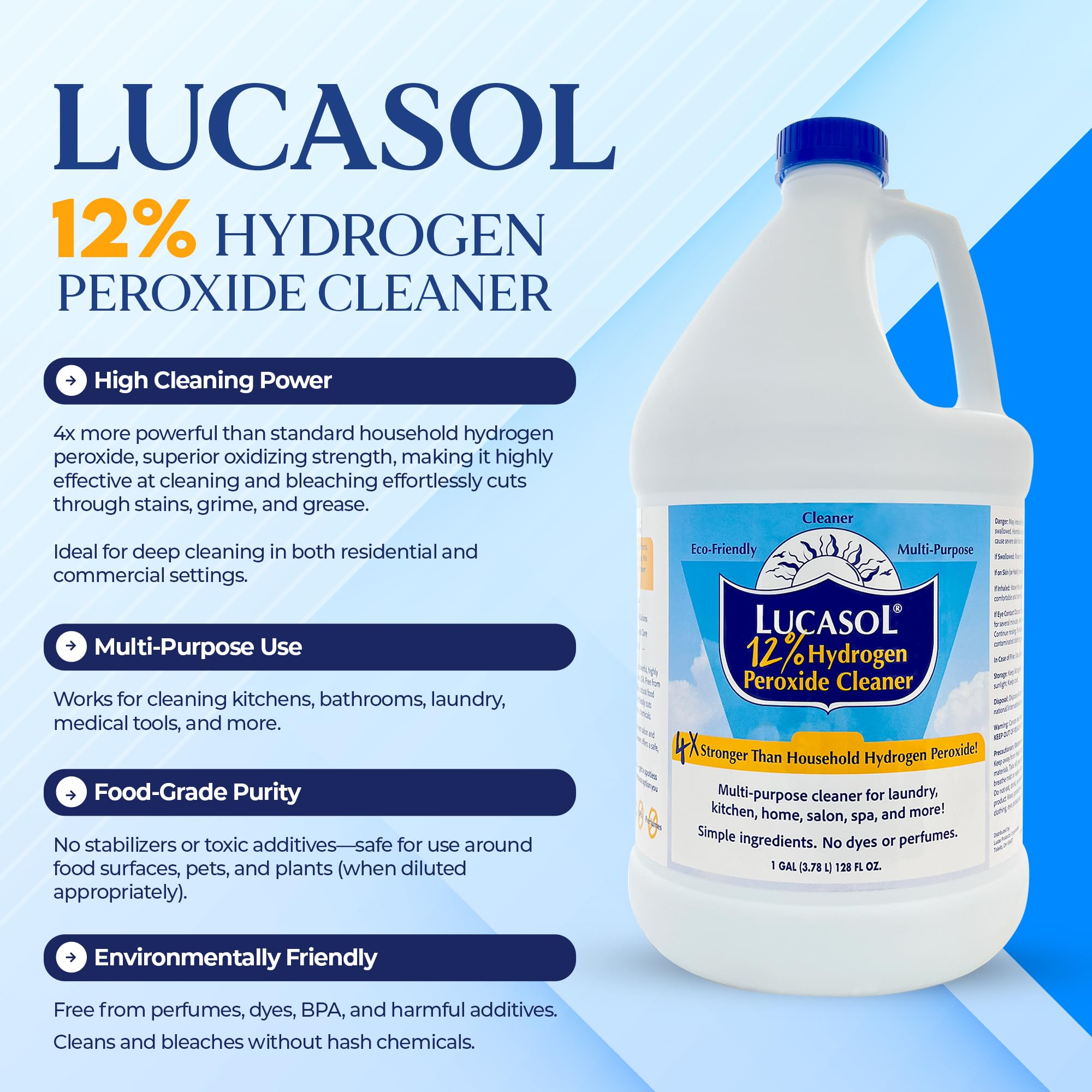 Snapklik.com : Lucasol Food Grade Hydrogen Peroxide 12% Percent - 1 Gallon