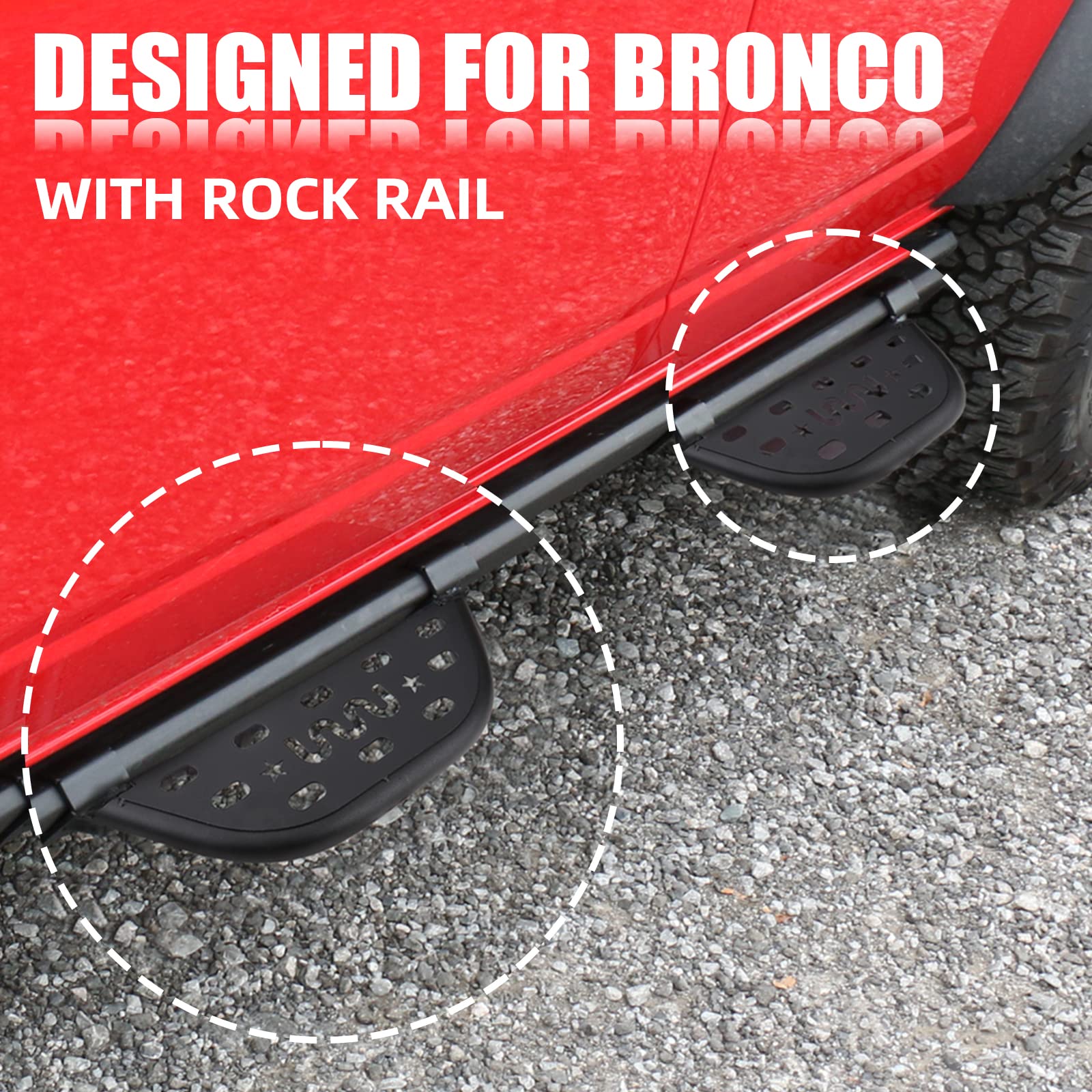 LINKCRO Side Steps for Bronco Accessories 2/4 Doors 2021 2022 2023 ...