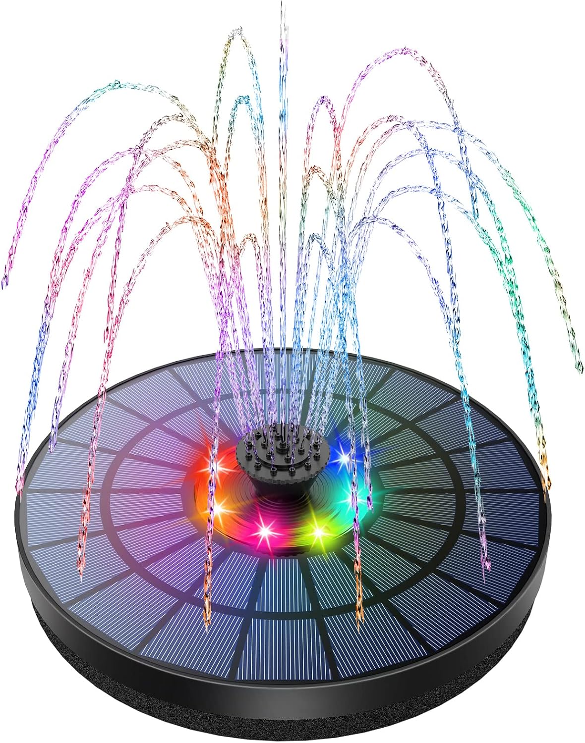 YEEREEN 5.5w LED Solar Fountain with 2000mAh Battery & 4 Fixer, solar ...