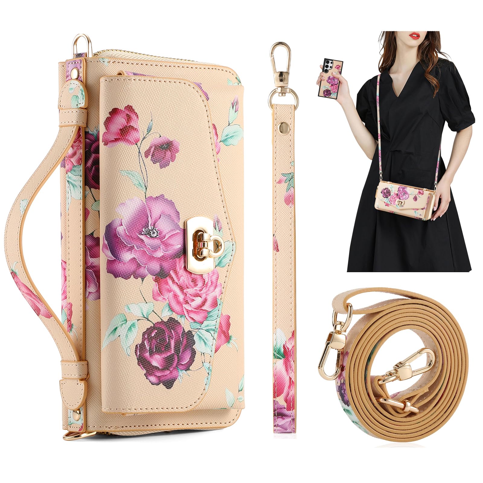 Amazon.com: REEGINCH Crossbody Wallet Case for Samsung Galaxy S25 Ultra ...