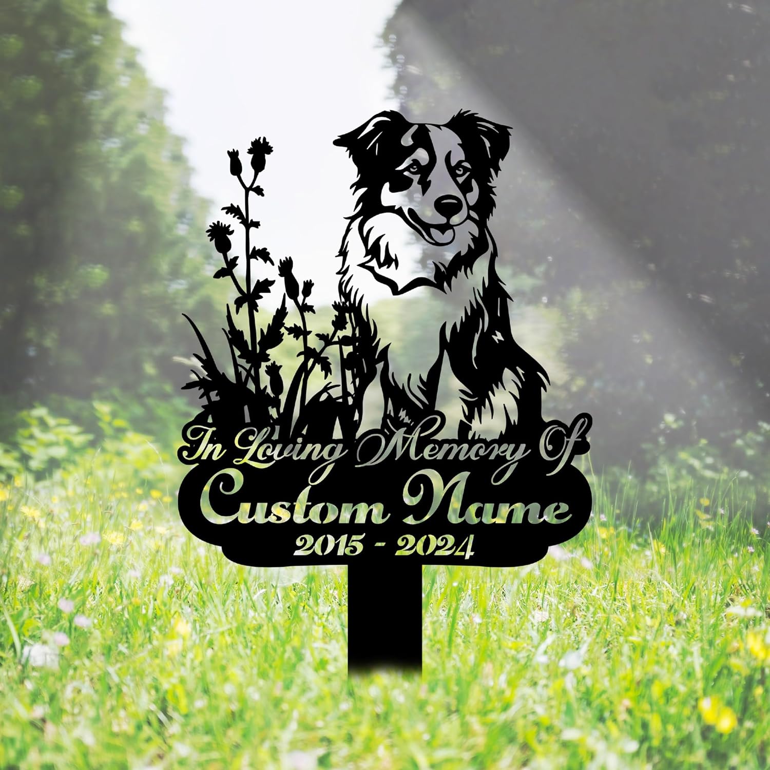 Amazon.com: Custom Australian Shepherd Memorial Grave Marker Metal Sign ...