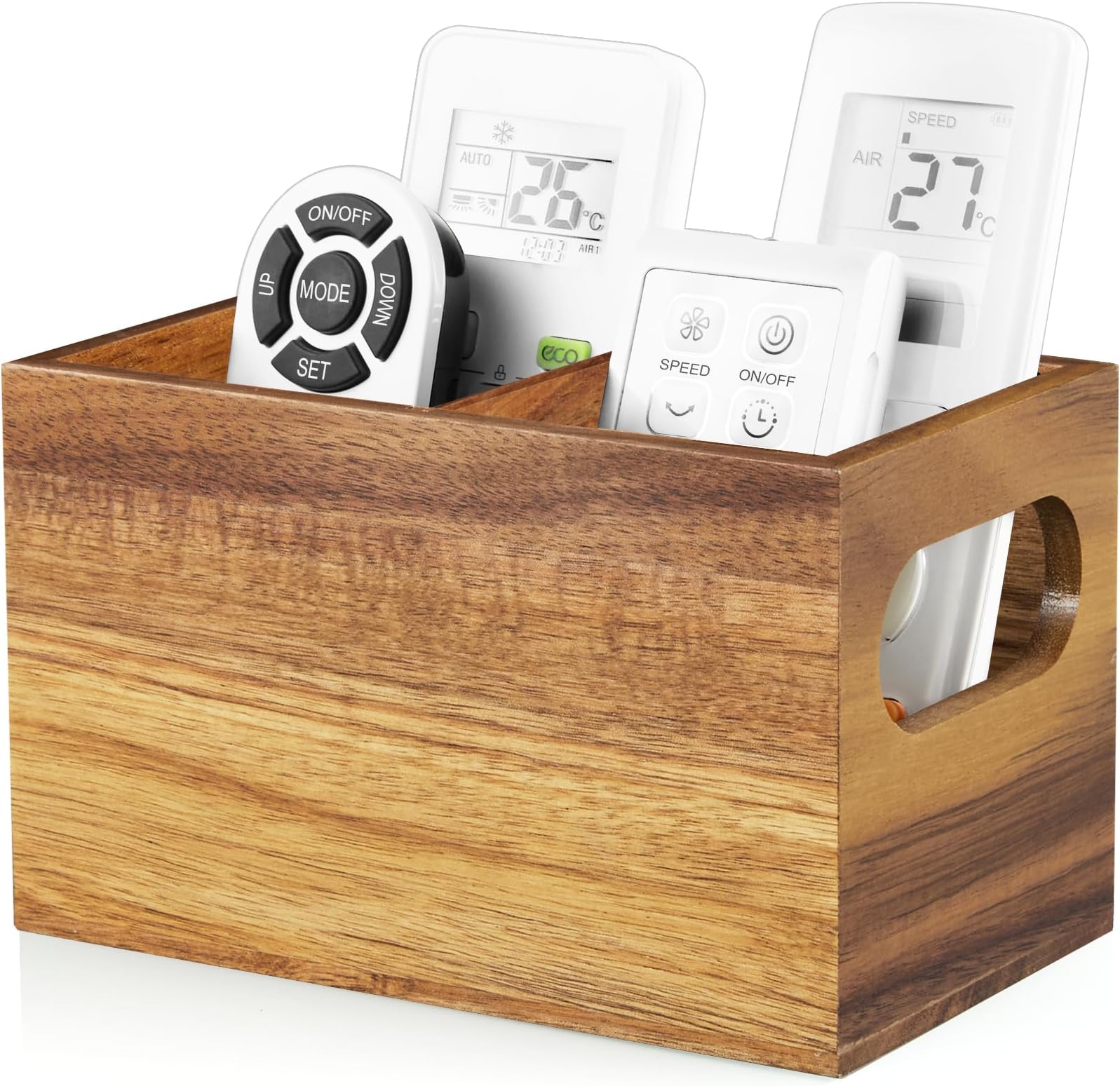 Amazon.com: COOLEX Remote Control Holder, Acacia Wooden Pencil Holder ...