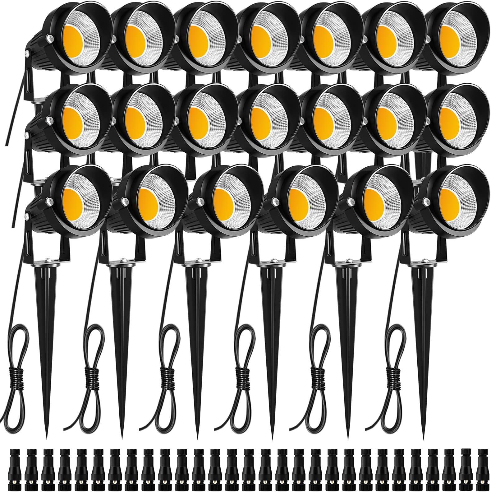 SUNVIE 12W Low Voltage LED Landscape Lights with Connectors, Outdoor ...