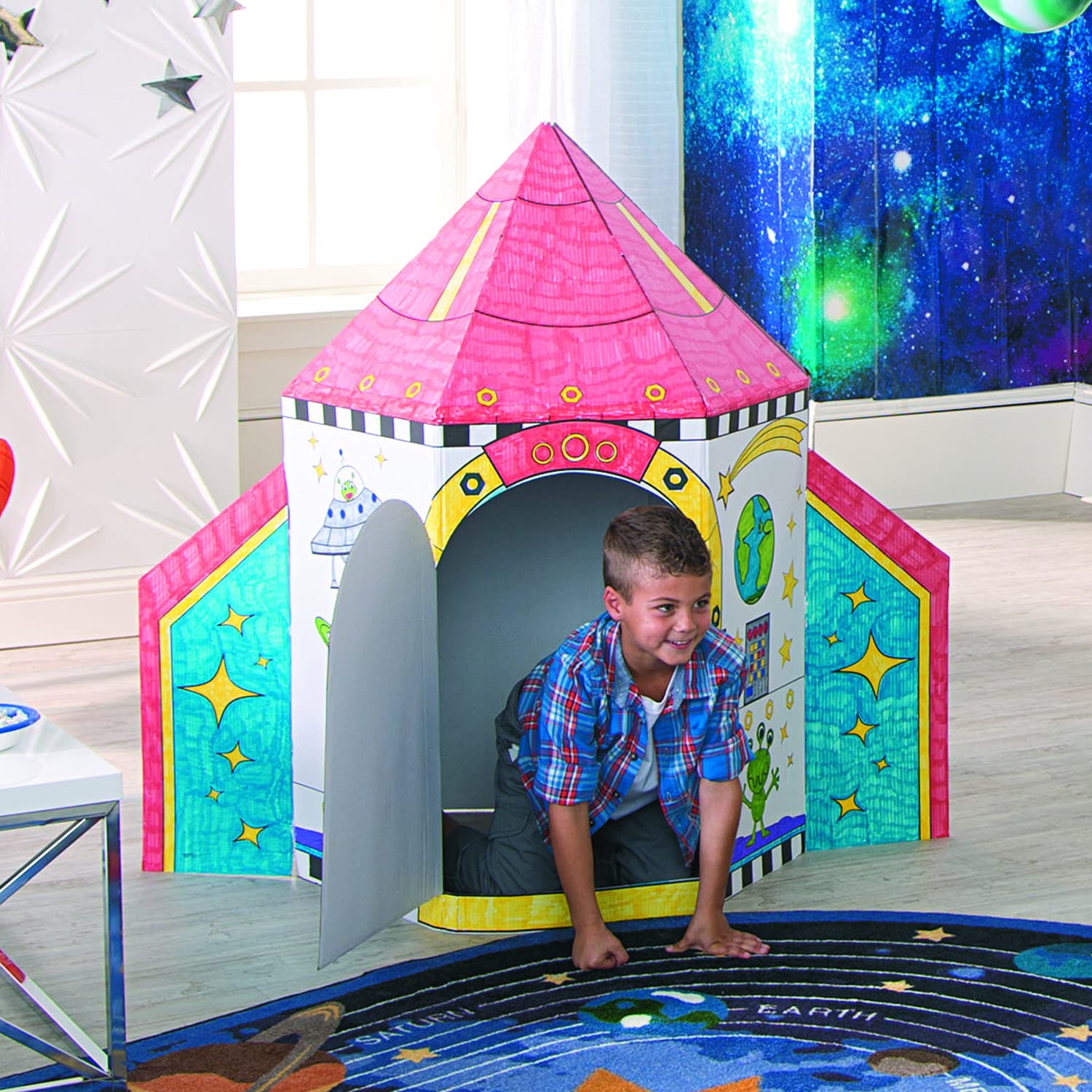 Snapklik.com : Fun Express Rocket Cardboard House For Kids - 5-Foot ...