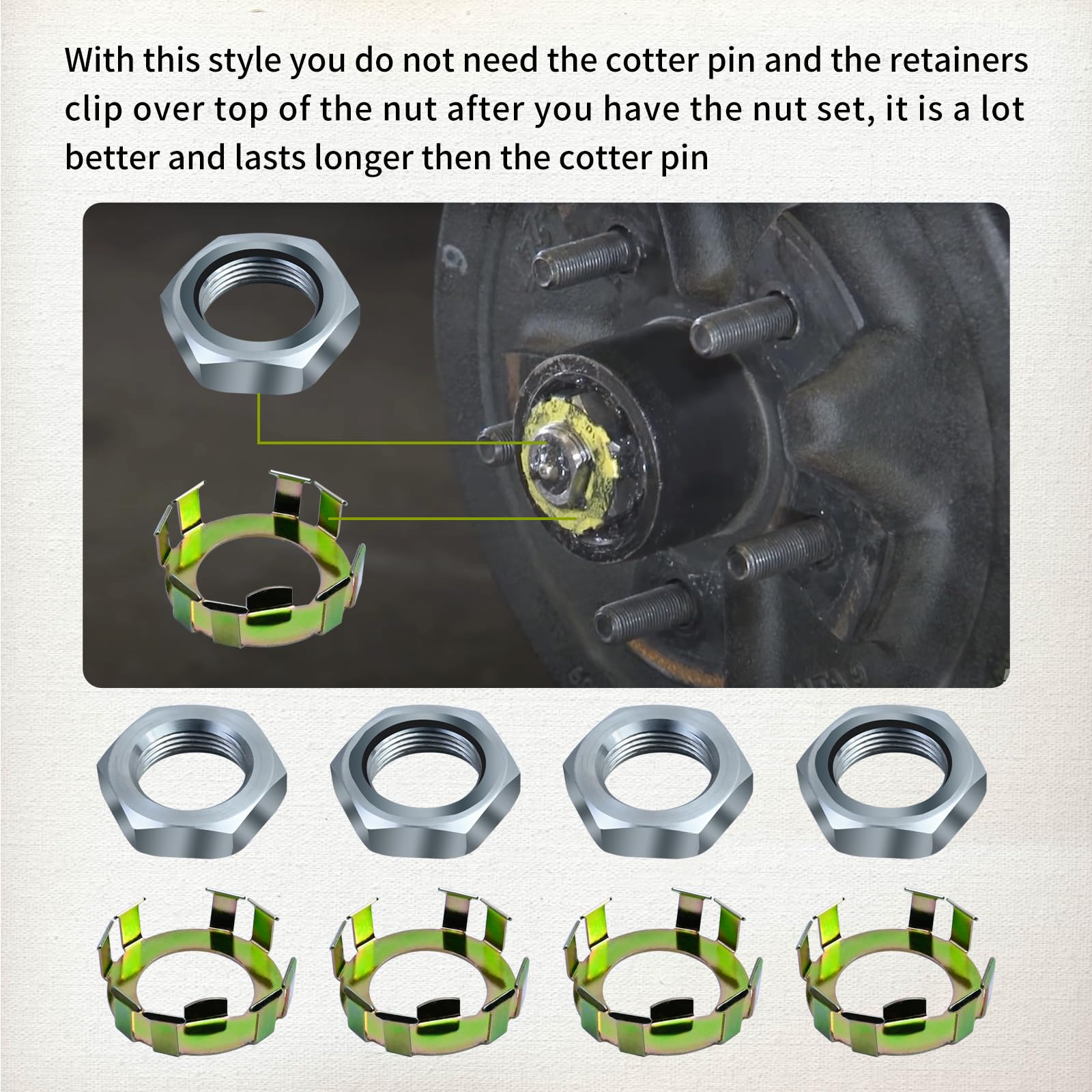 Snapklik.com : Vanshly6-191 6-190 Trailer Wheel Axle Nuts And Retainers ...
