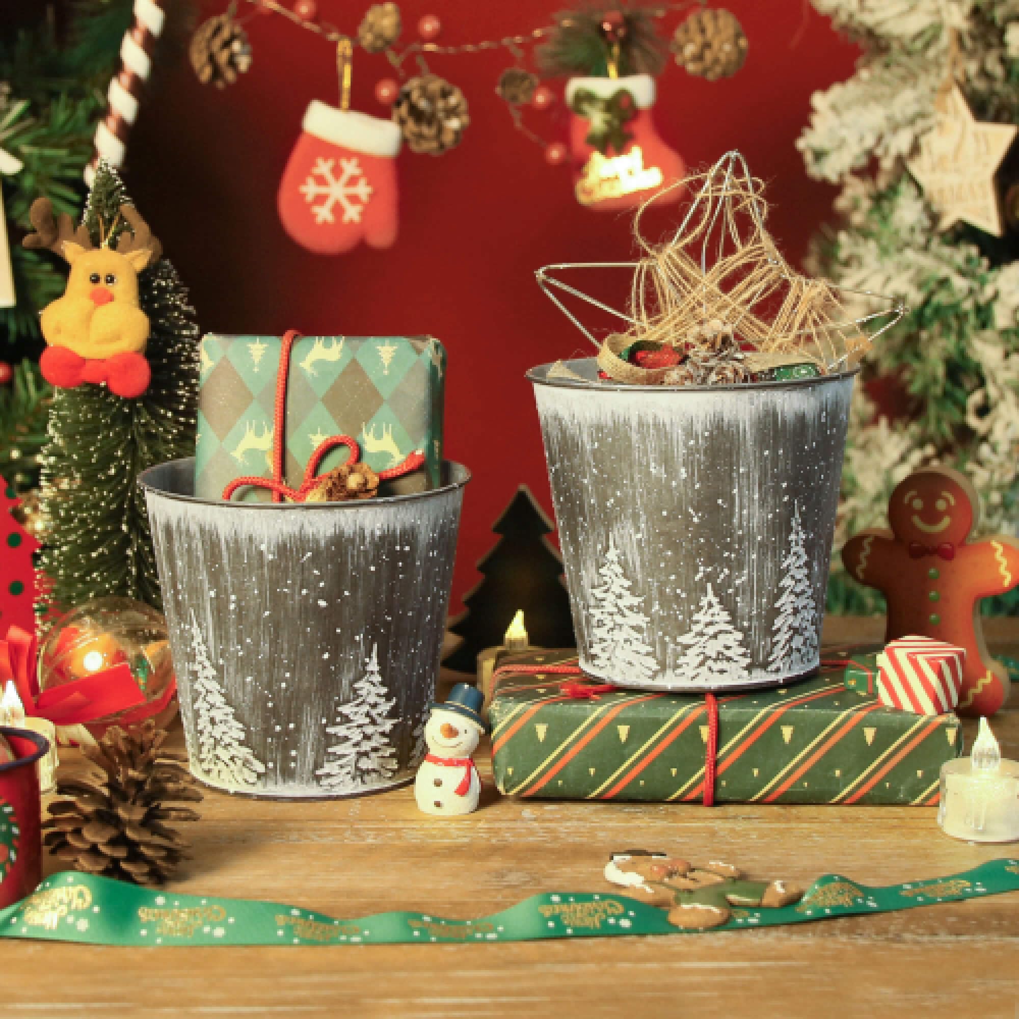 Metal Bucket Farmhouse Decor