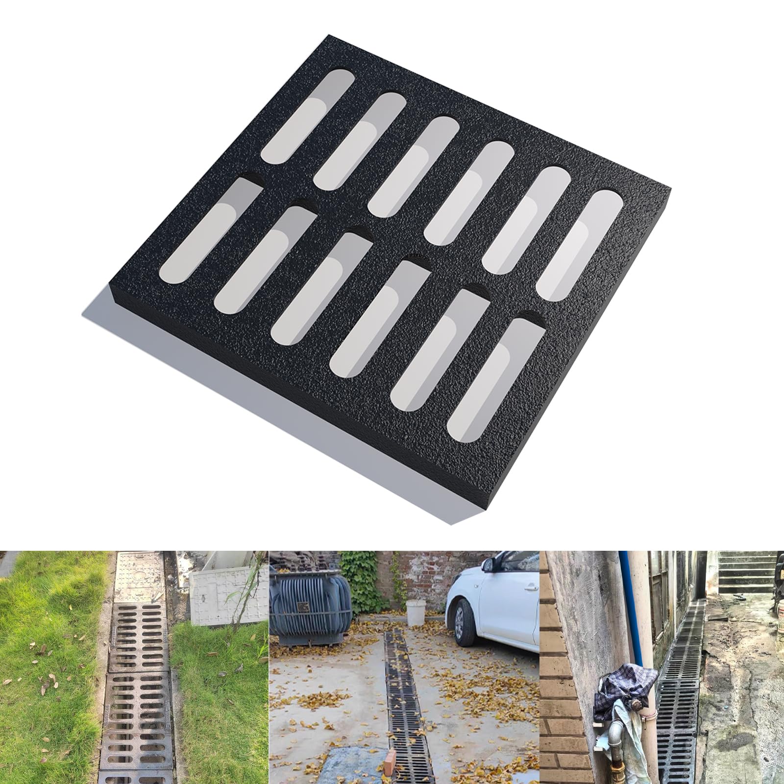 Cast Iron Drain Grate, 12 * 12in Outdoor Drain Cover, B125 Class ...