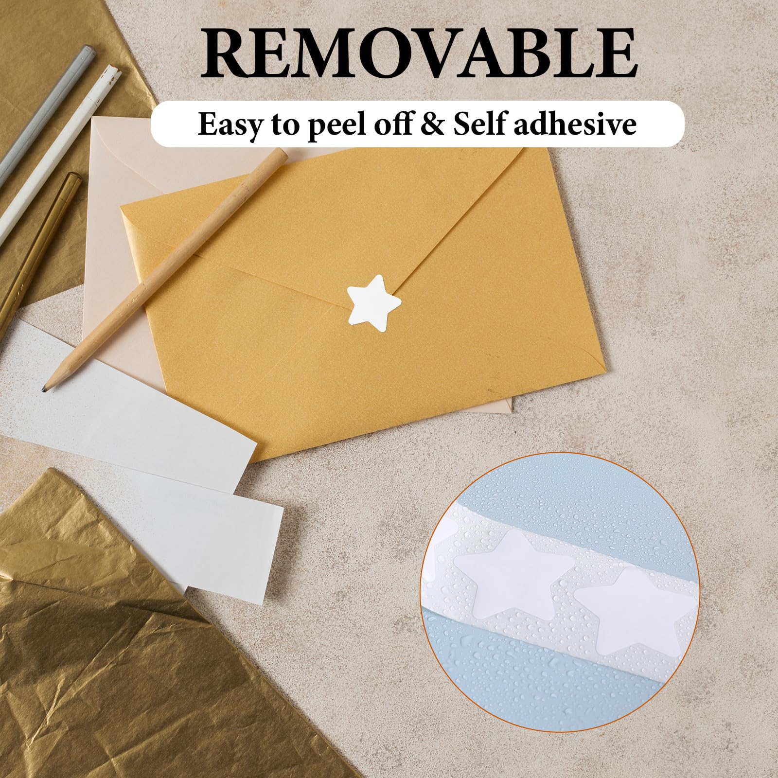 Snapklik.com : 1000 Pcs White Star Stickers Roll, 1 Inch Self-Adhesive ...